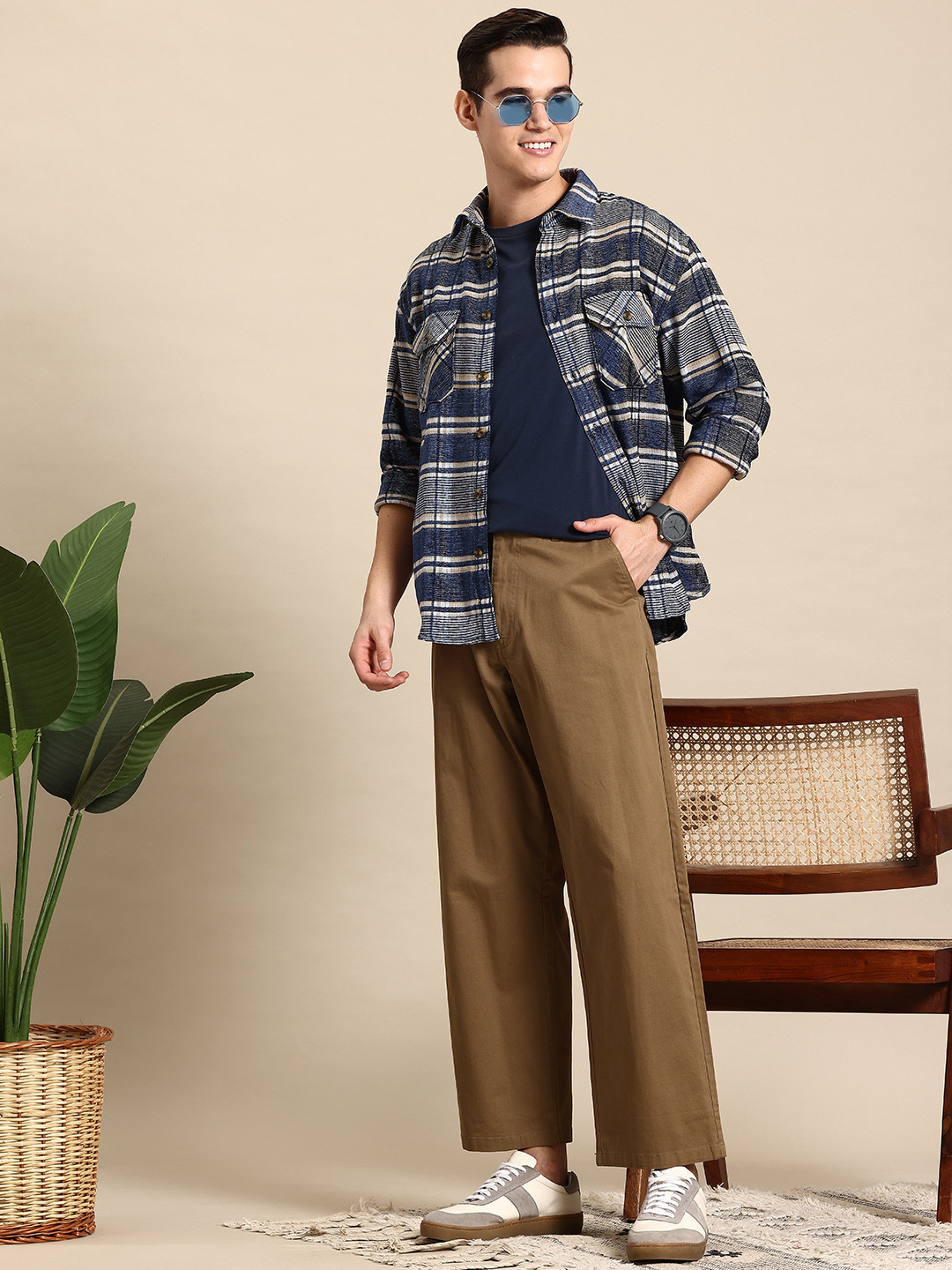 Buy Mast & Harbour Men Checked Casual Shacket - Shackets for Men ...