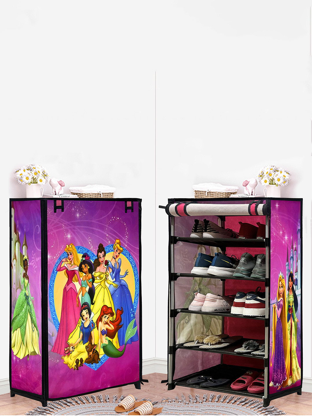 Buy Urban Choice Pink & Black 5 Tier Rectangle Shoe Rack - Racks And ...