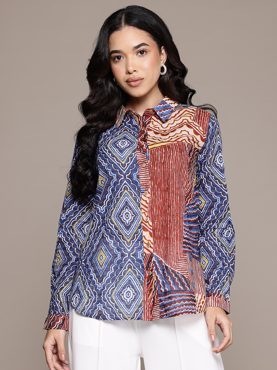 Buy Aarke Ritu Kumar Geometric Printed Casual Shirt - Shirts for Women 30540114 | Myntra