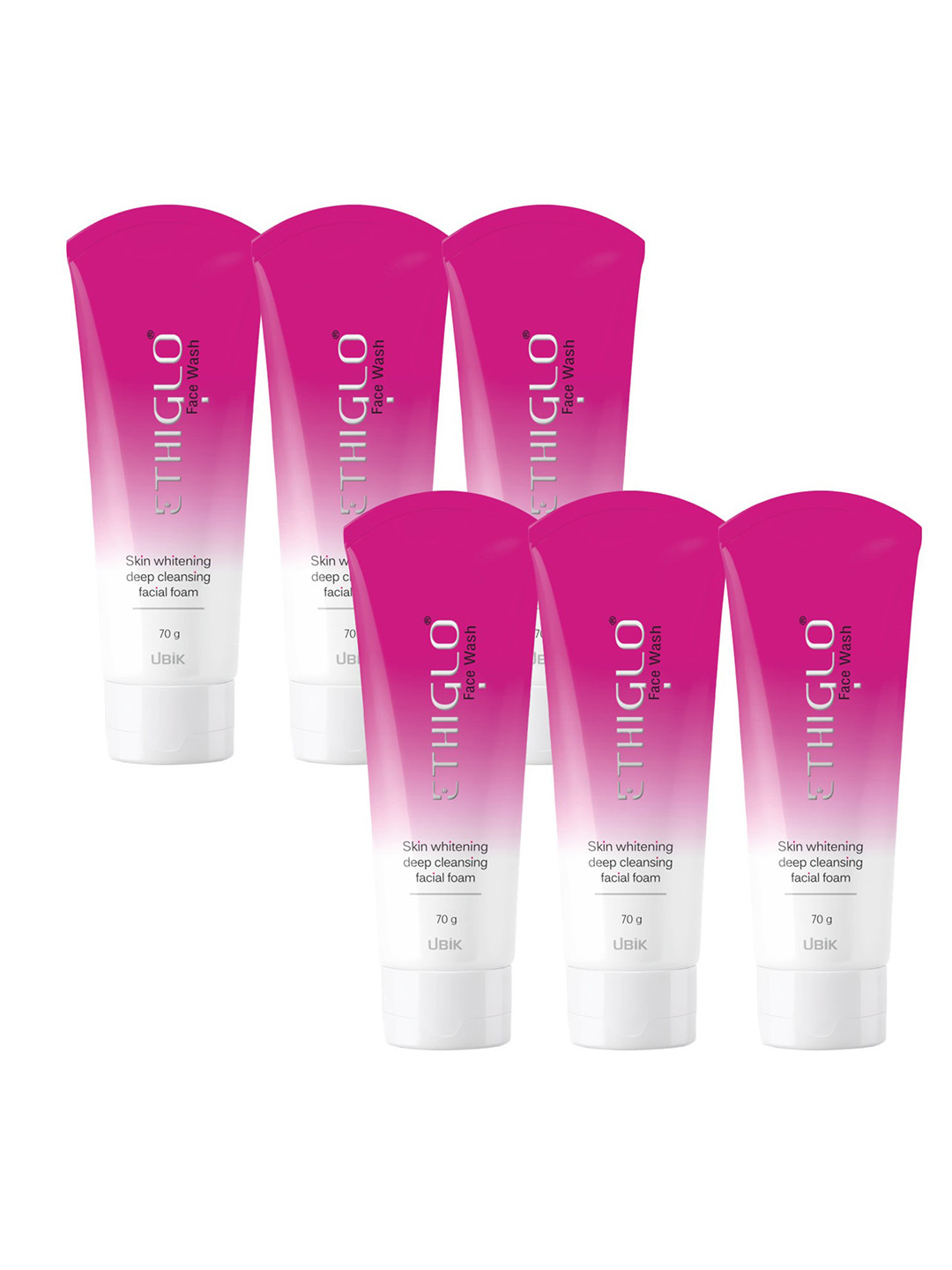 Buy ETHIGLO Set Of 6 Skin Brightening Face Wash 70 Ml Each - Face Wash ...