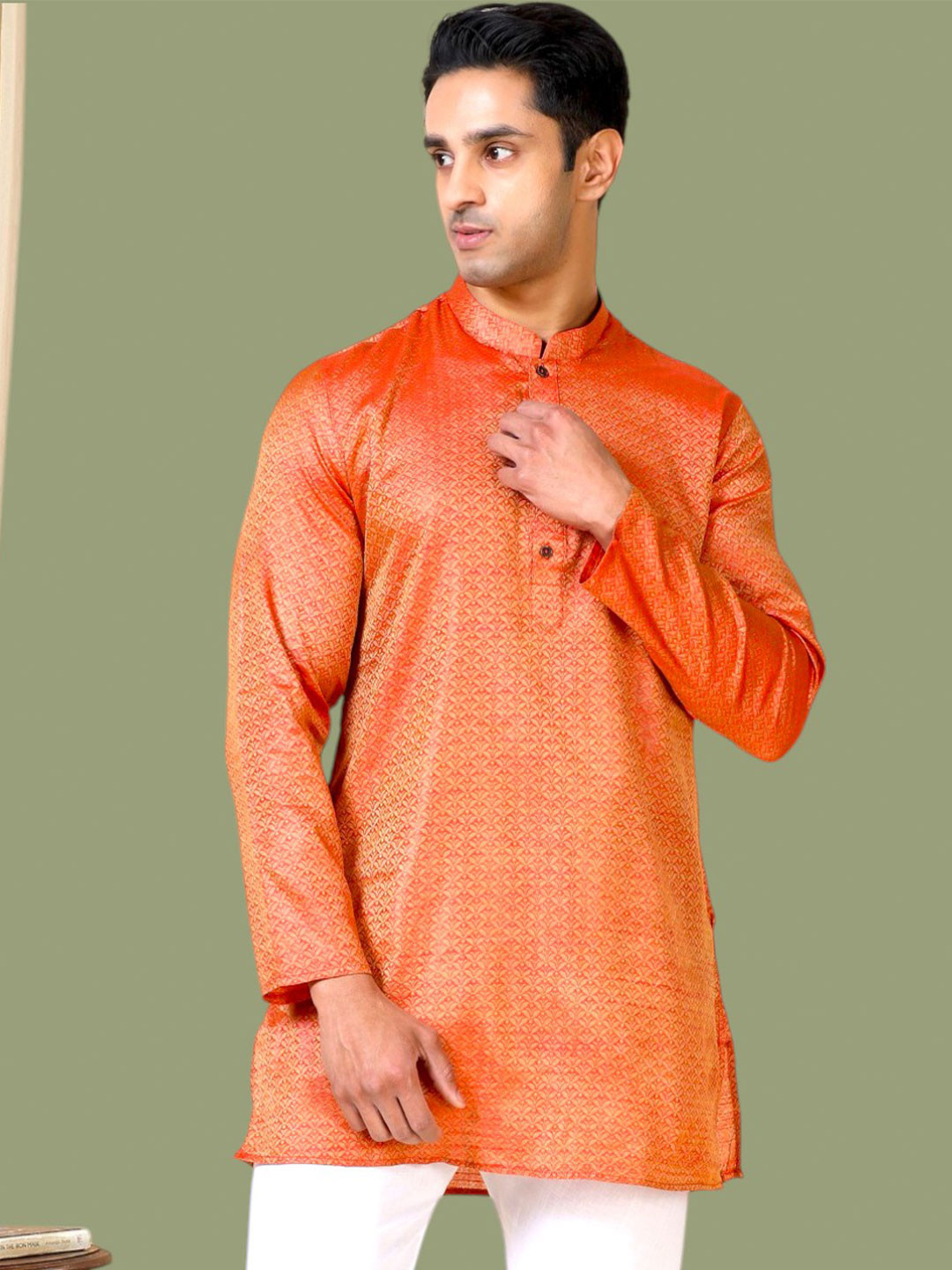 Buy TATTVA Men Cold Shoulder Sleeves Anarkali Kurta - Kurtas for Men ...