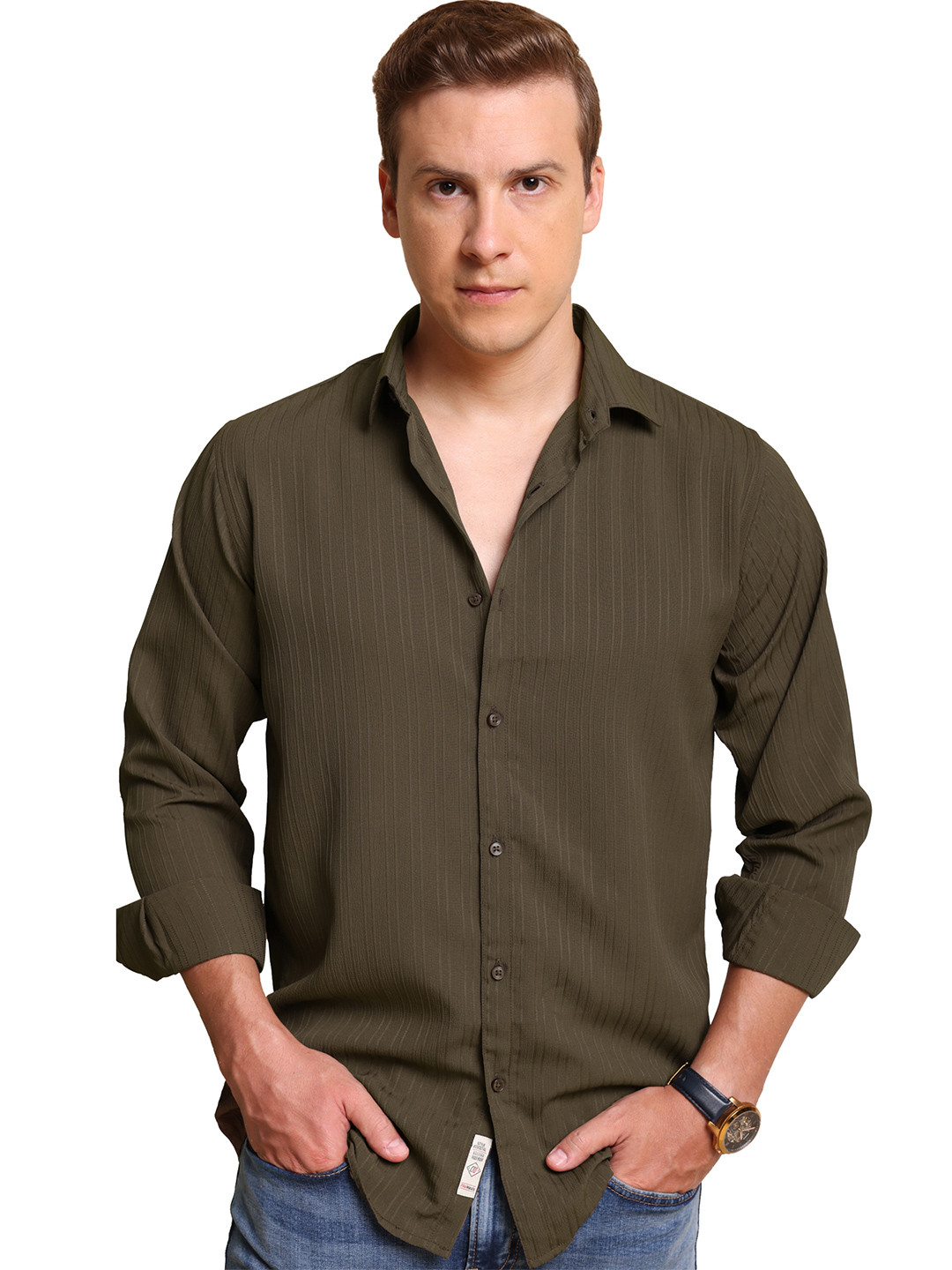 Buy FILO HEVIS Men Popcorn Self Striped Shirt - Shirts for Men 30559745 ...