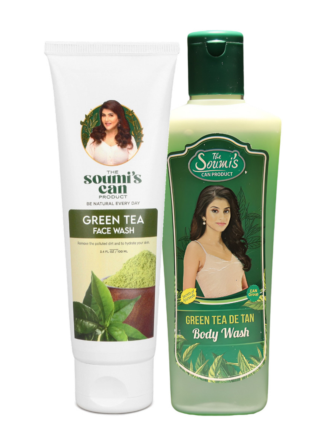 Buy THE SOUMI'S CAN PRODUCT Green Tea De Tan Body Wash & Green Tea Face ...