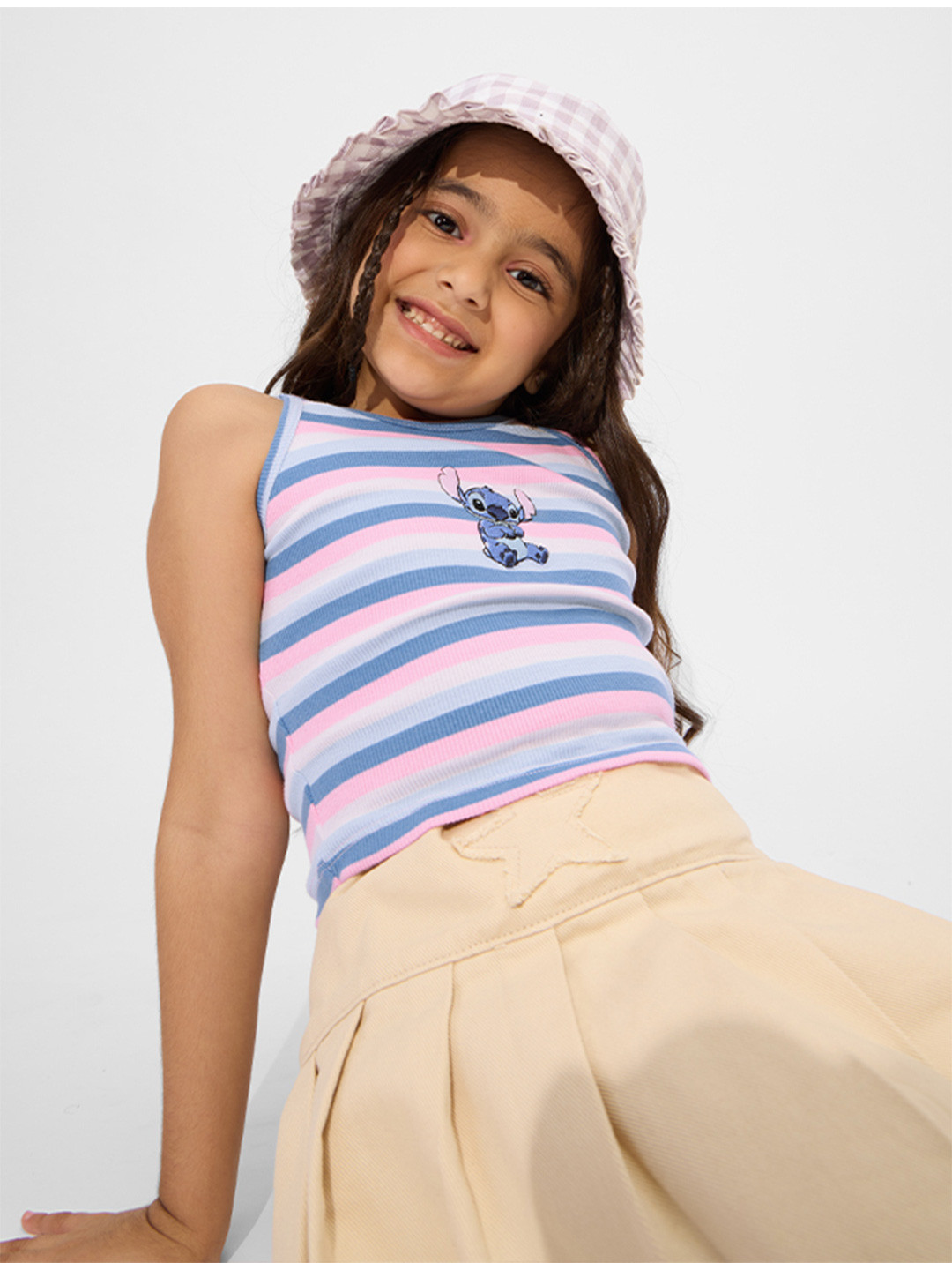 Buy The Souled Store Girls Striped Round Neck Cotton Top - Tops for ...