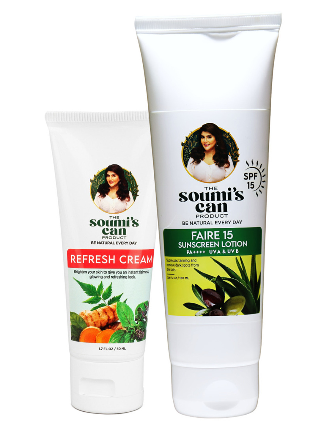 Buy THE SOUMI'S CAN PRODUCT Faire 15 Sunscreen Lotion & Refresh Cream - Skin Care Combo for ...