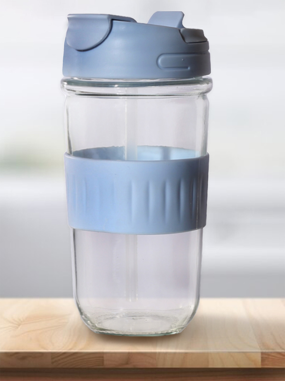 Buy Allo Blue Portable Leakproof Reusable Glass Tumbler Lid & Anti Slip ...