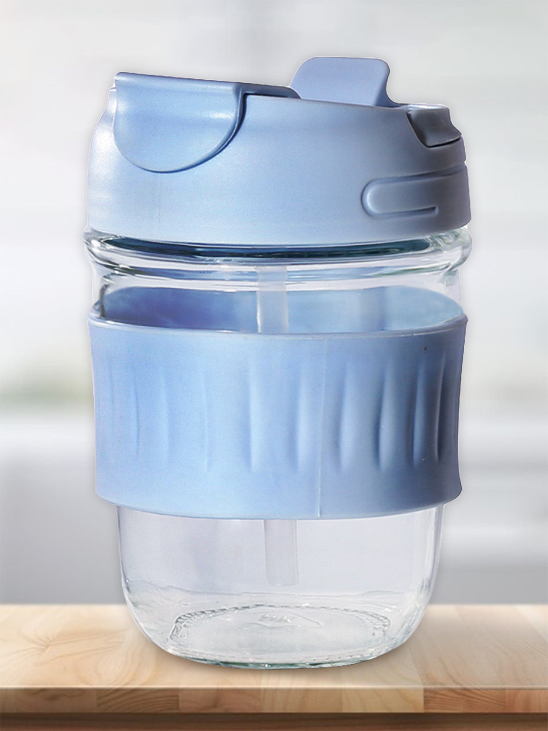 Buy Allo Blue Portable Leakproof Reusable Glass Tumbler Lid & Anti Slip ...
