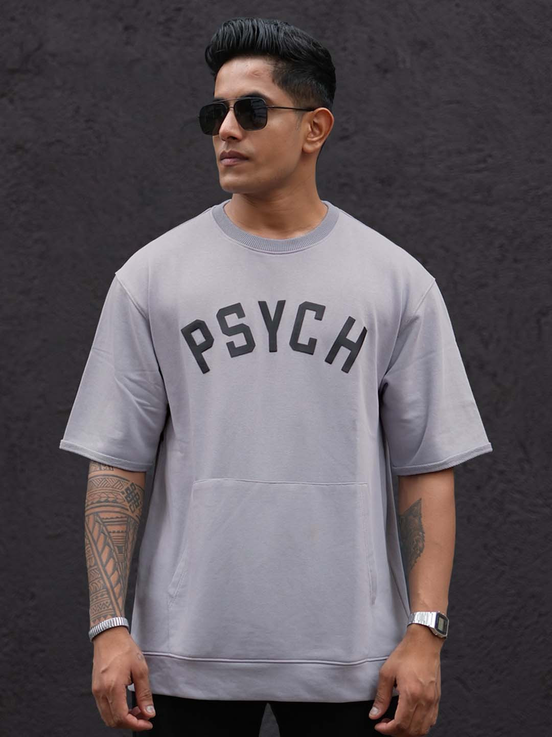 Buy Powerlook Men Typography Printed Round Neck Cotton Oversized T ...
