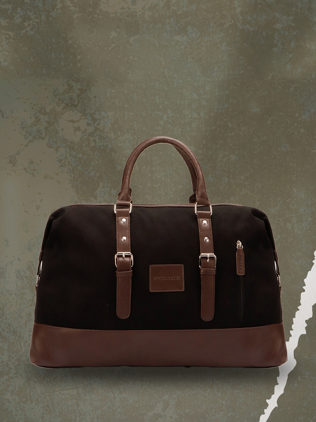 Buy Police Medium Leather & Canvas Casual Duffel Bag - Duffel Bag for ...