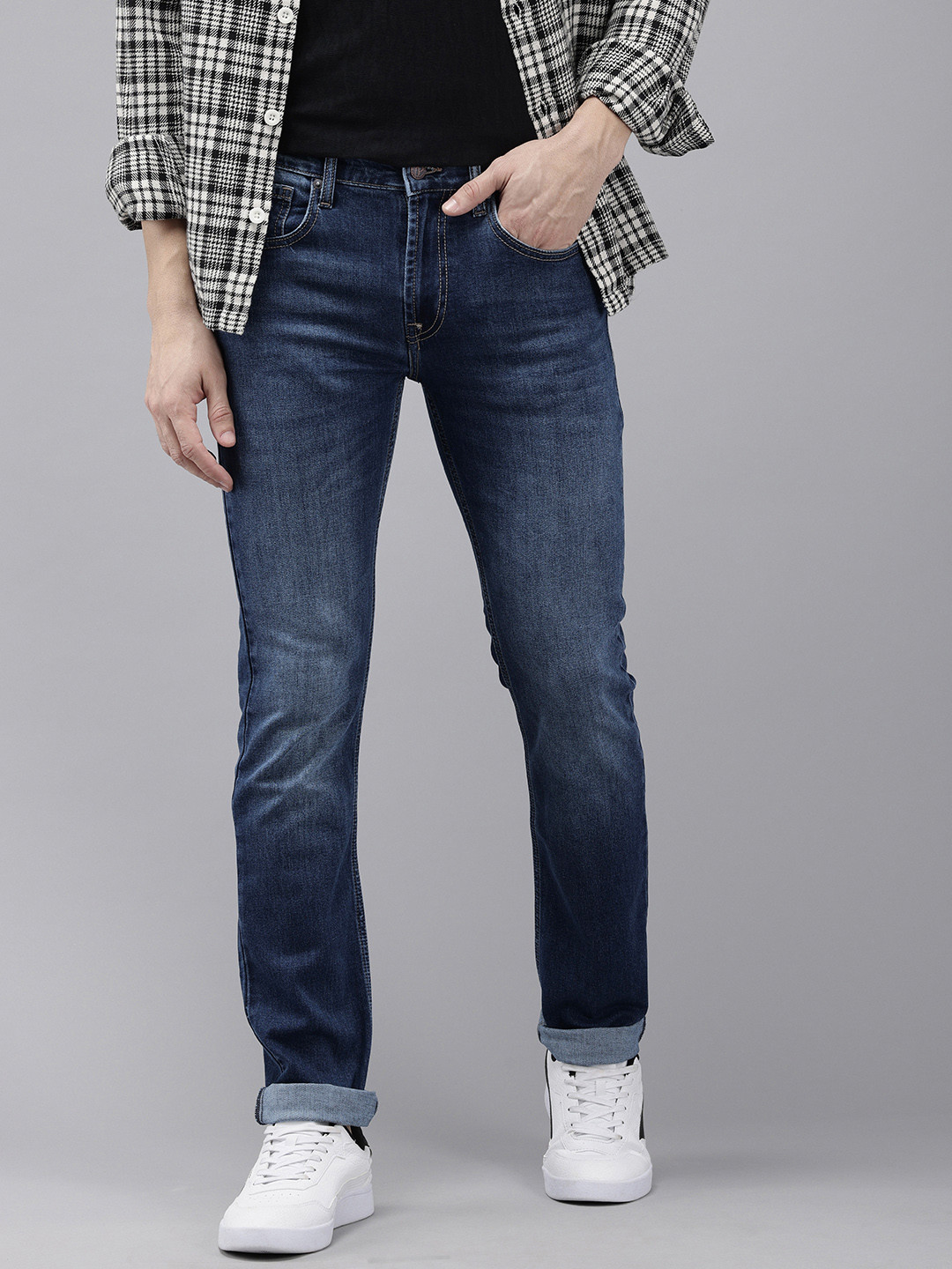 Buy Pepe Jeans Men Vapour Slim Fit Heavy Fade Stretchable Jeans - Jeans ...