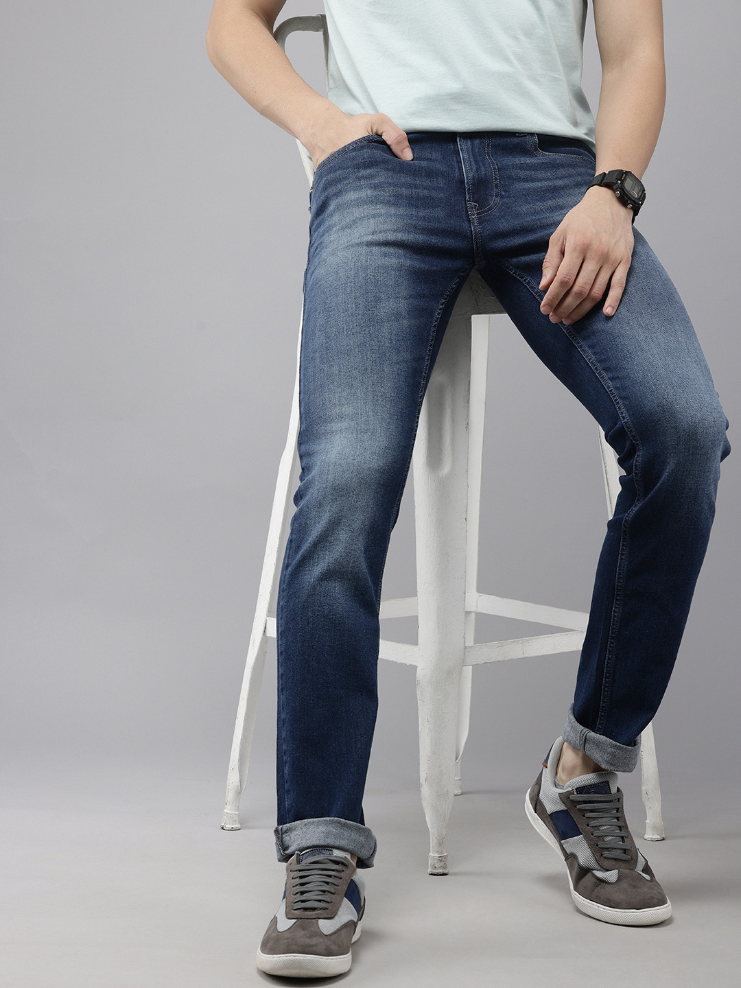 Buy Pepe Jeans Men Vapour Slim Fit Heavy Fade Stretchable Jeans - Jeans ...