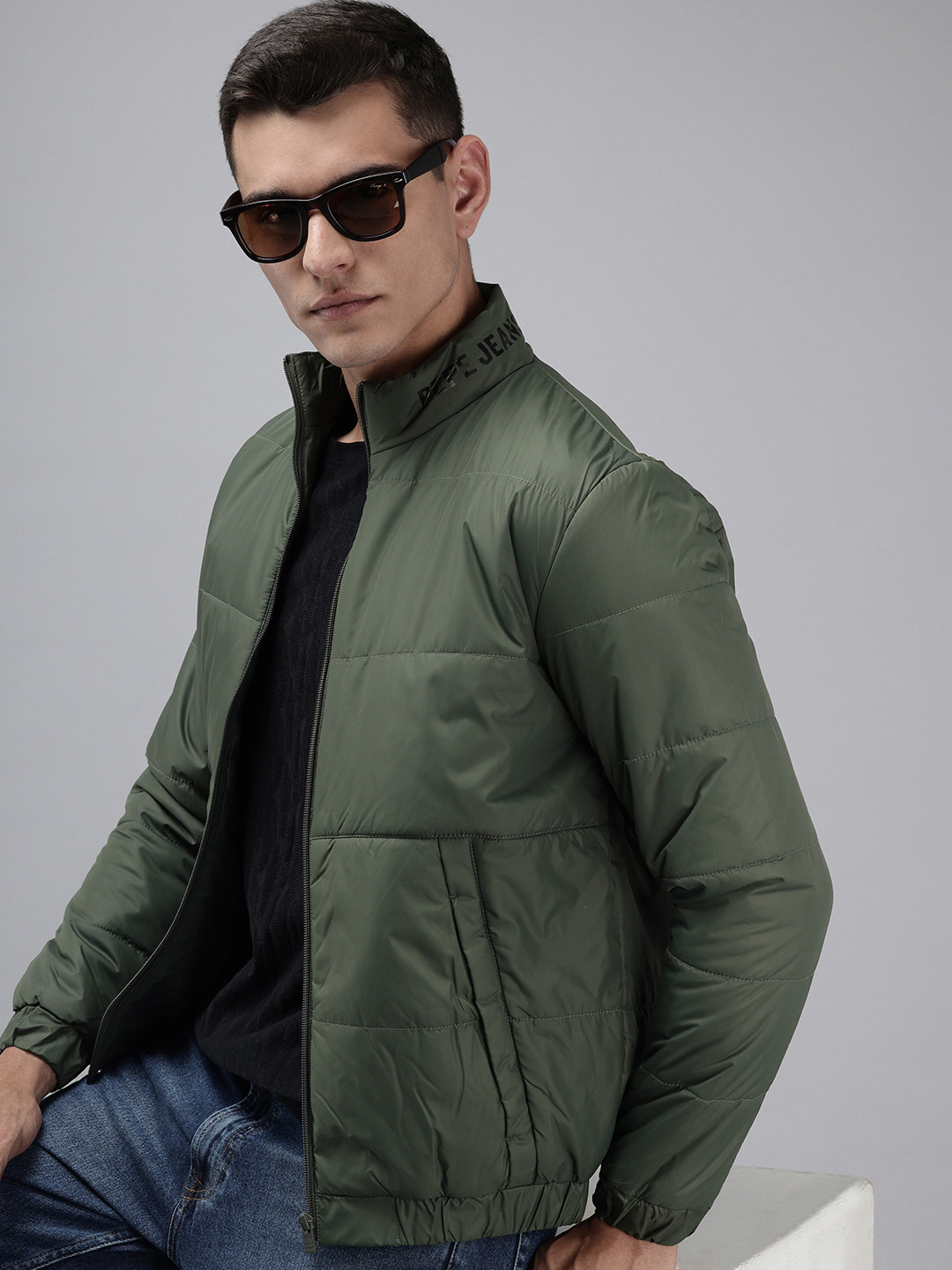Buy Pepe Jeans Mock Collar Bomber Jacket - Jackets for Men 30647074 ...