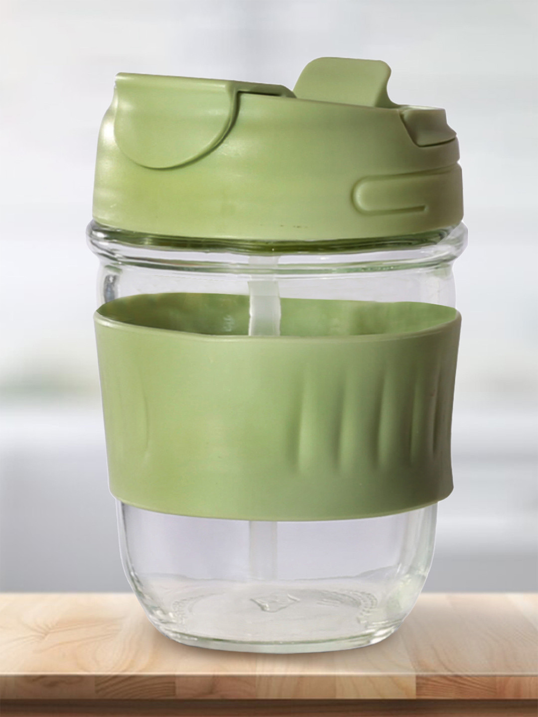 Buy Allo Green Portable Leakproof Reusable Glass Tumbler Lid & Anti ...