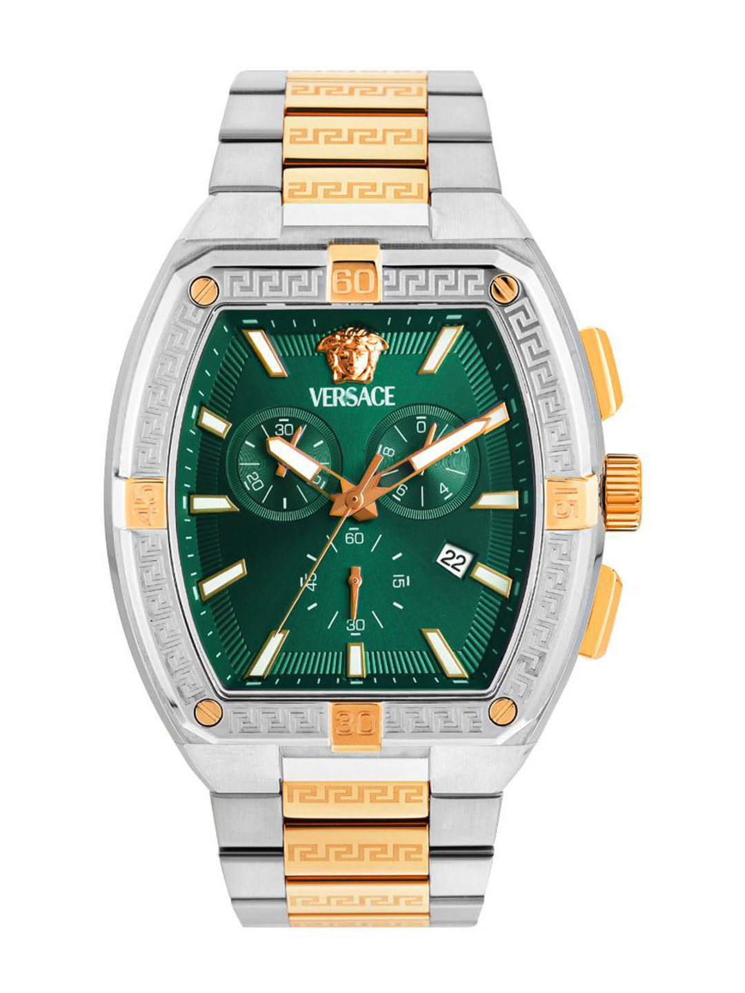 Buy Versace Men Brass Dial & Stainless Steel Straps Analogue Watch ...