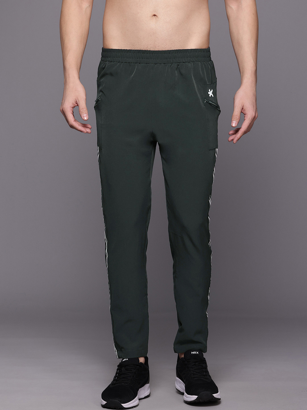 Buy HRX By Hrithik Roshan Men Striped Detail Mid Rise Rapid Dry ...