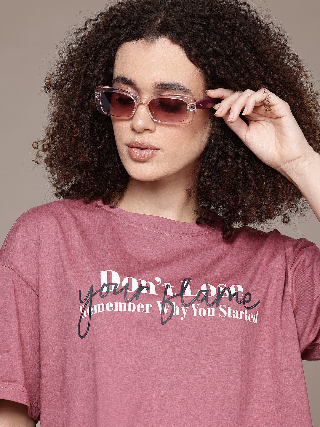 Buy The Roadster Lifestyle Co. Typography Print Drop Shoulder Sleeves ...