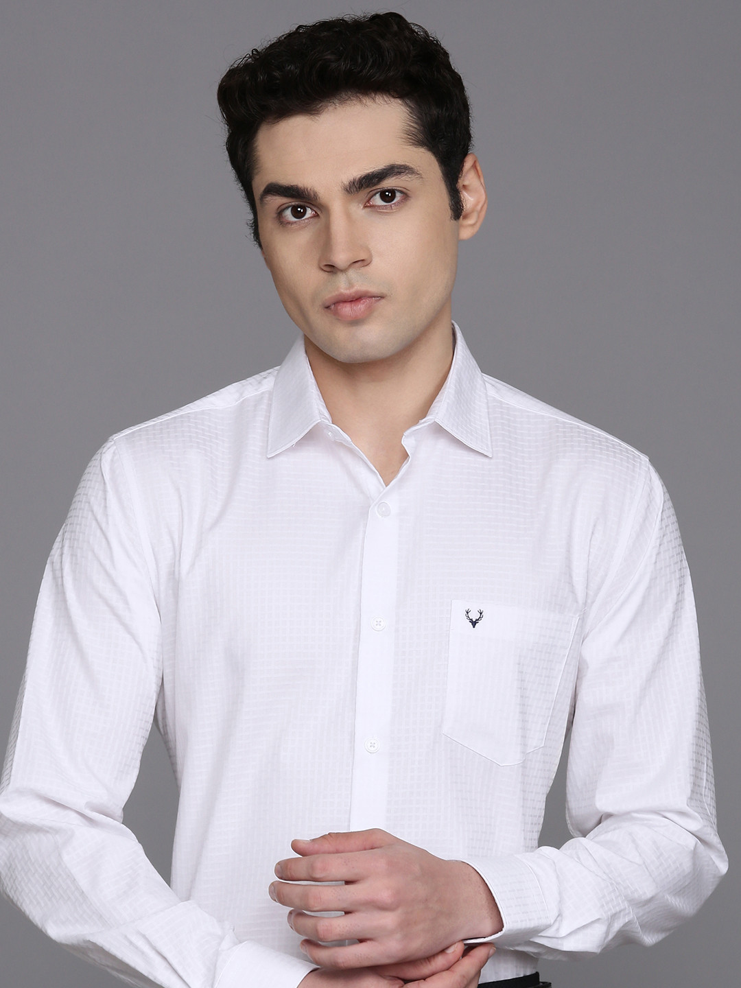 Buy Allen Solly Sport Fit Self Checked Formal Shirt - Shirts for Men ...