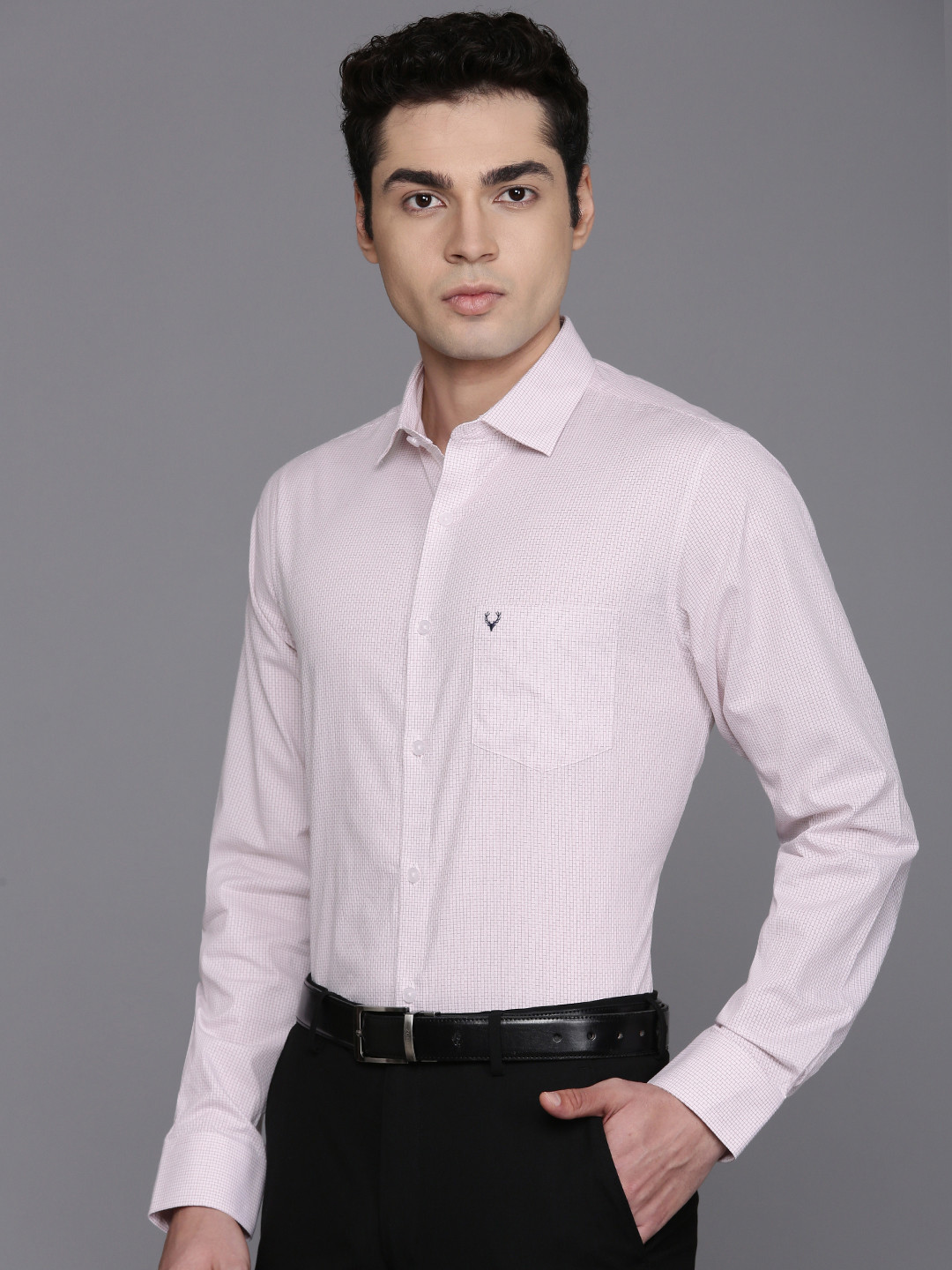Buy Allen Solly Sport Geometric Self Design Pure Cotton Formal Shirt ...