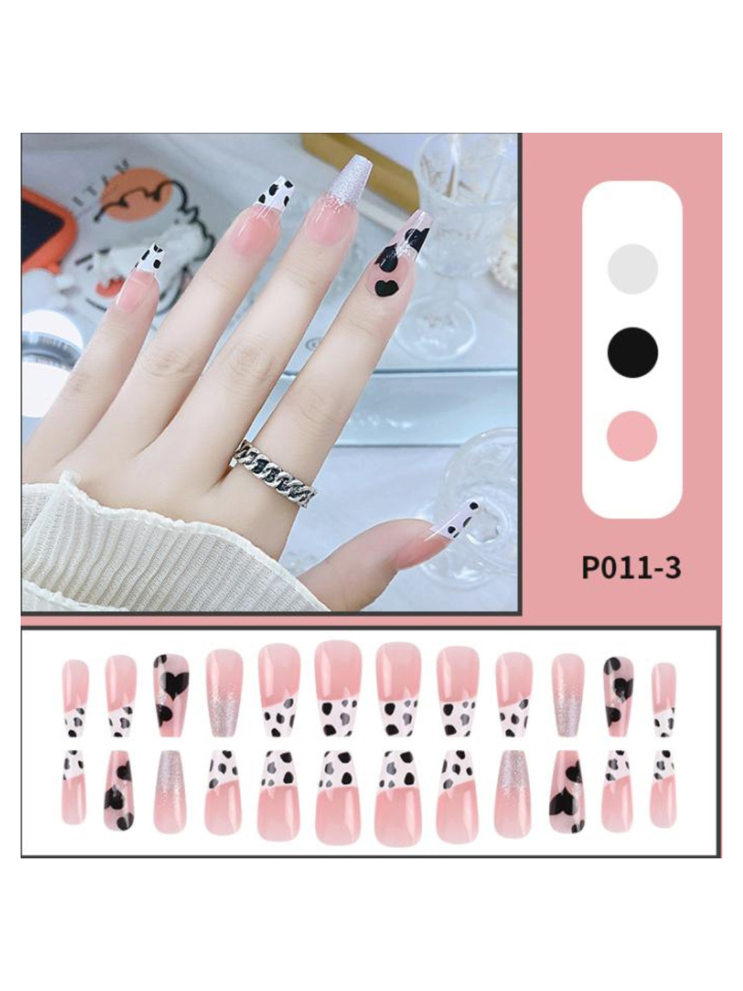 Buy Coslifestore Set Of 24 Nailed It Press On Acrylic Gel Nails Black ...