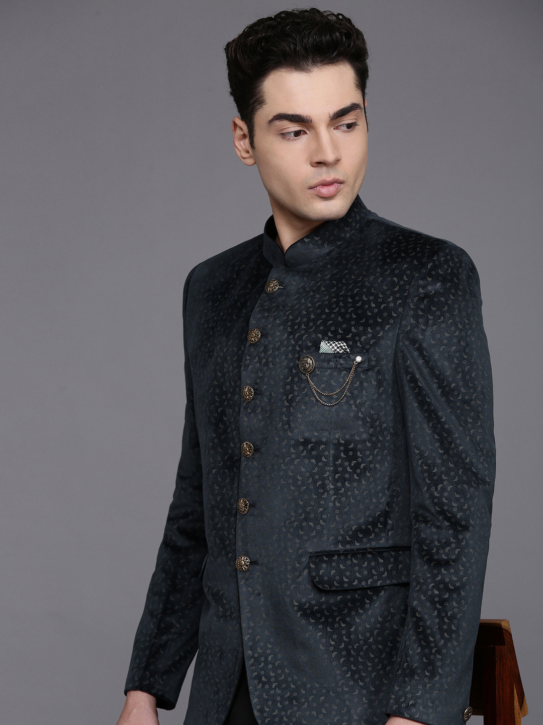 Buy Manu Self Designed Velvet Ethnic Blazer - Blazers for Men 30681962 ...