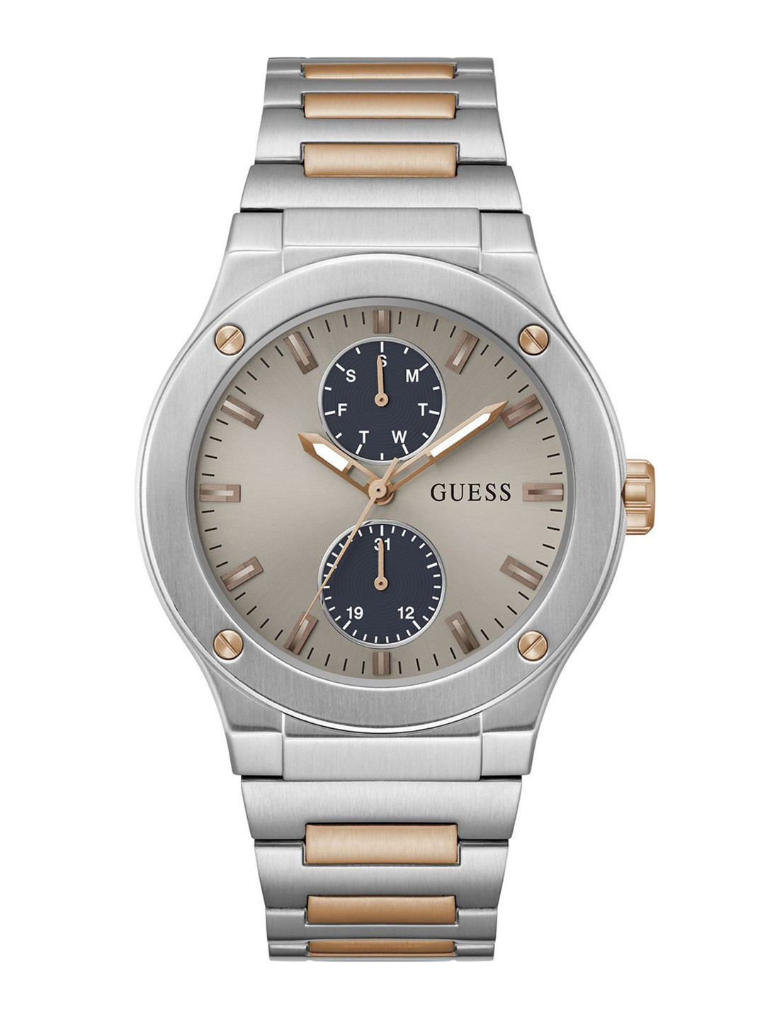 Buy GUESS Men Dial & Stainless Steel Bracelet Style Straps Analogue ...