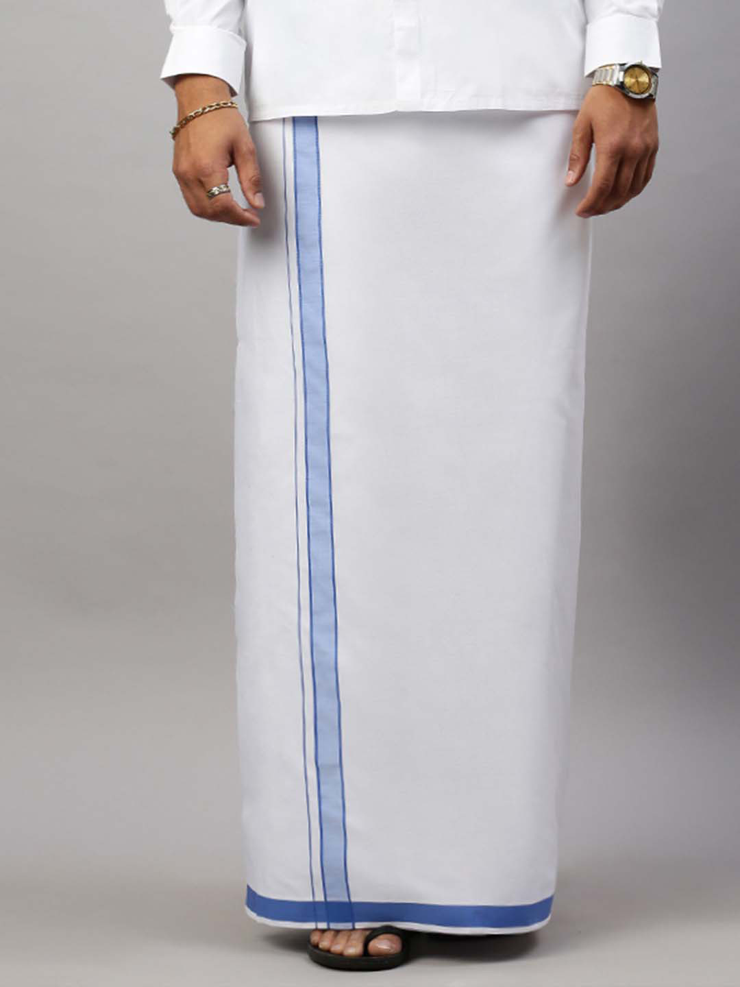 Buy RAMRAJ Men Prestigious Look Dhoti With Fancy Border - Dhotis for ...