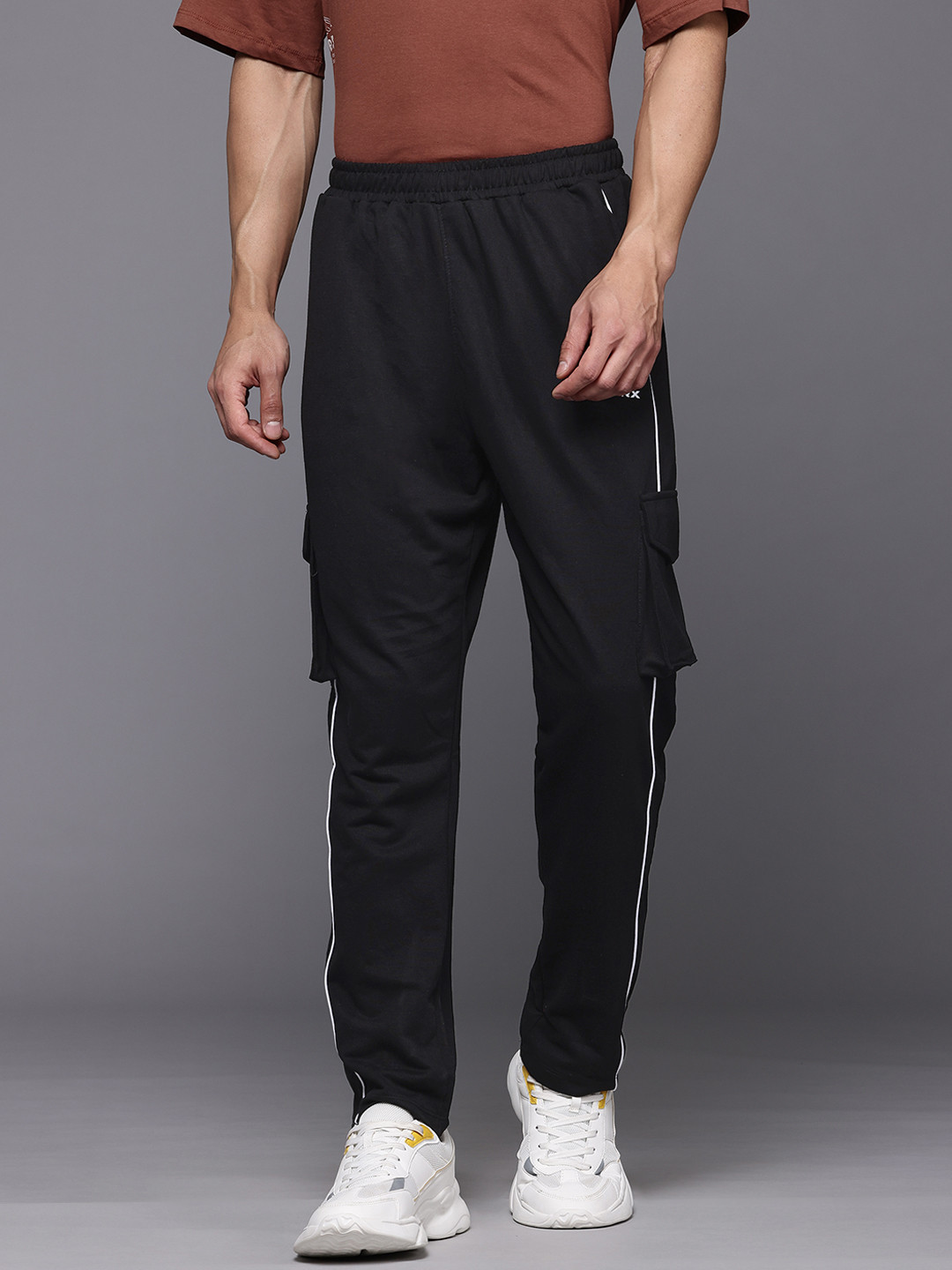 Buy HRX By Hrithik Roshan Men Mid Rise Cargo Style Lifestyle Track ...