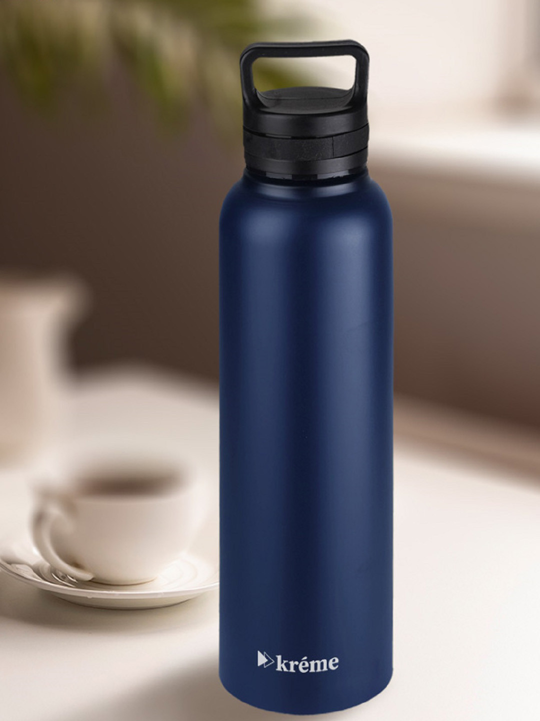 Buy Kreme Blue & Black Brand Logo Stainless Steel Single Wall Vacuum ...