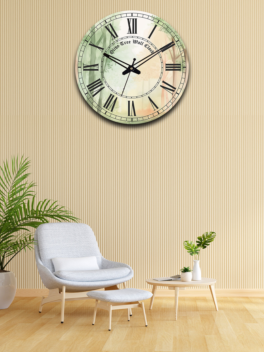 Buy OLIVE TREE Green & Peach Coloured Printed Analogue Contemporary ...