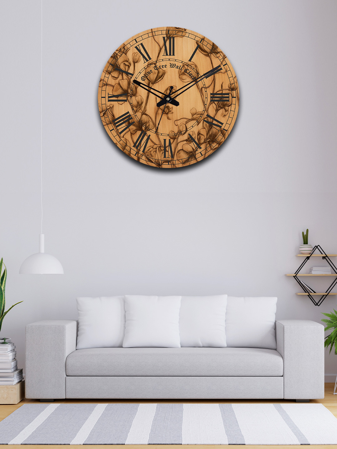 Buy OLIVE TREE Brown & Black Floral Printed Round Shaped Contemporary ...