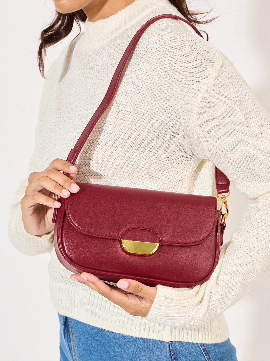 Buy Styli Women Textured Shoulder Bag - Handbags for Women 30736808 ...