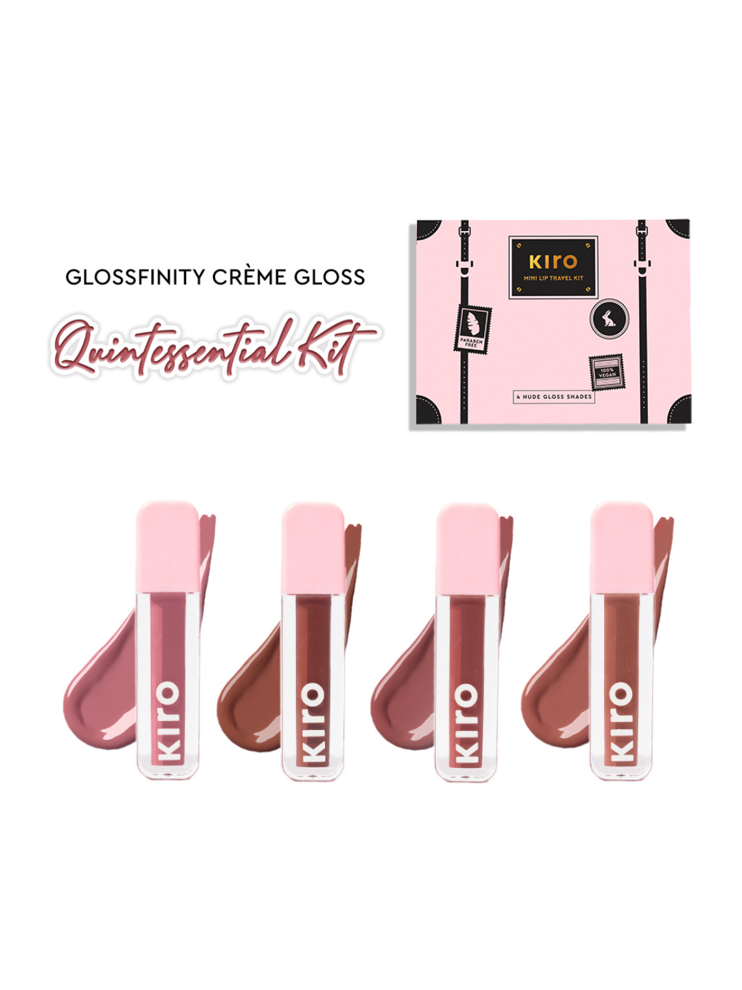 Buy KIRO Set Of 4 Glossfinity Cream Lip Gloss Quintessential Kit - Lip ...