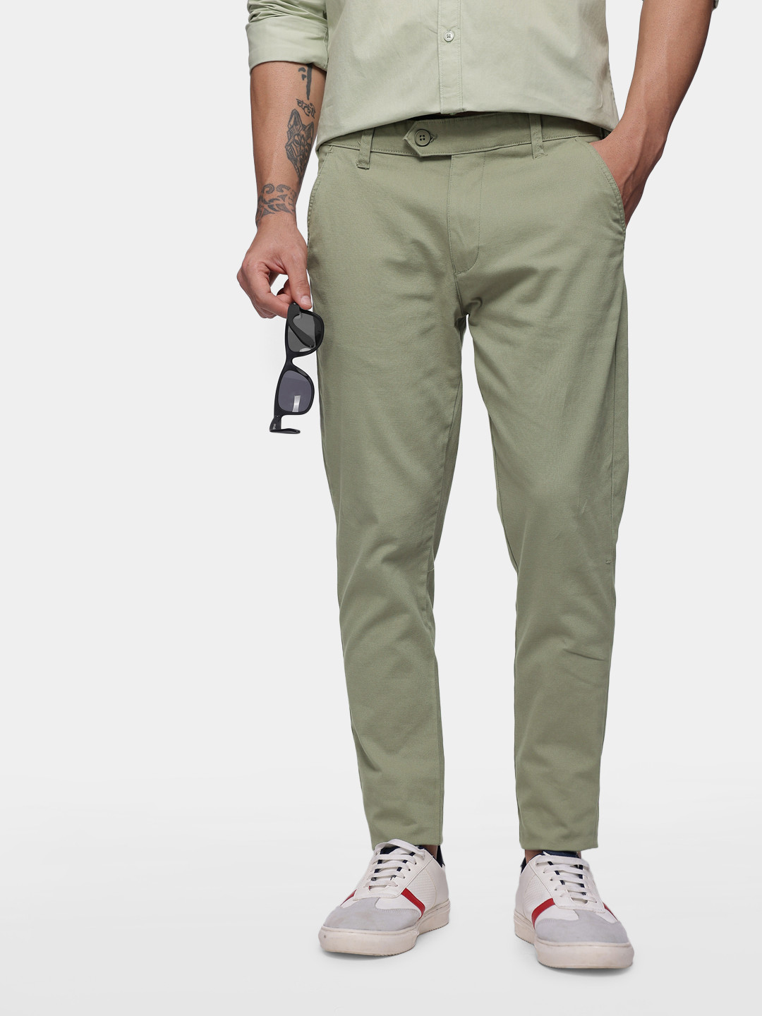 Buy French Connection Men Slim Fit Textured Chinos Trousers - Trousers ...