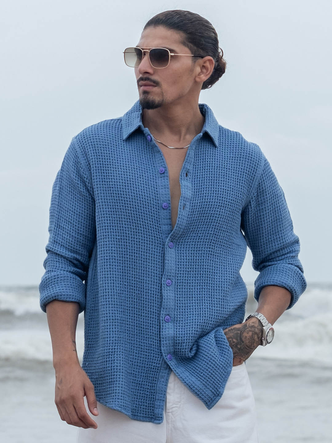 Buy Powerlook Men Micro Checks Opaque Casual Shirt - Shirts for Men ...