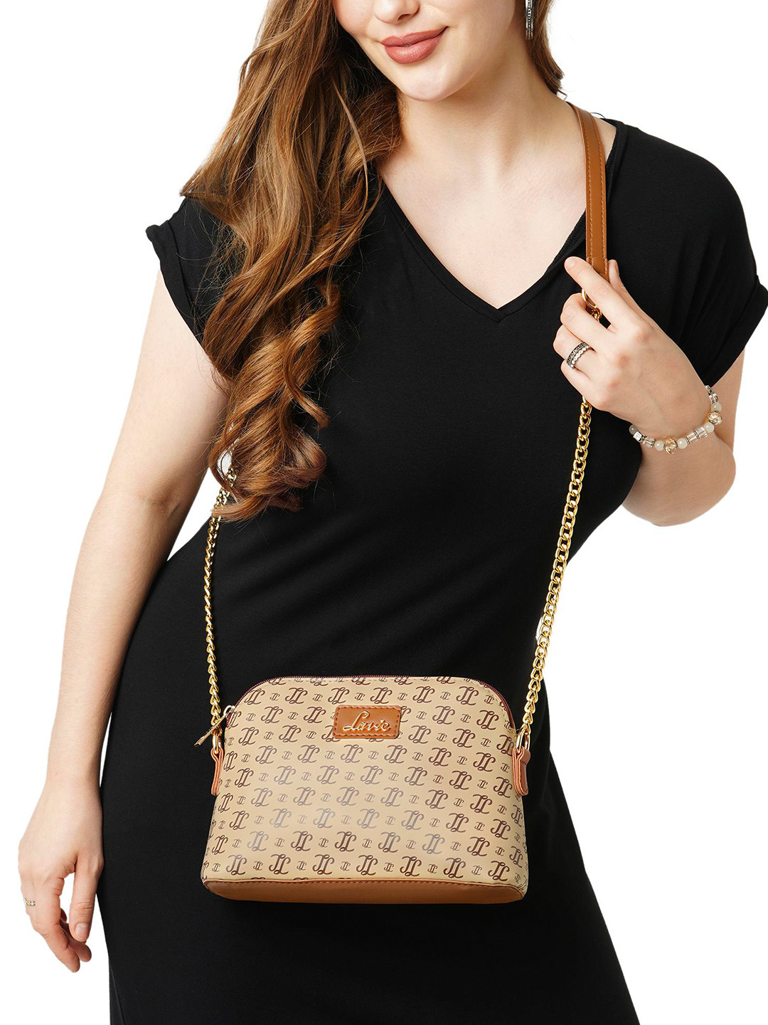 Buy Lavie Janet Brand Logo Printed Structured Sling Bag - Handbags for ...