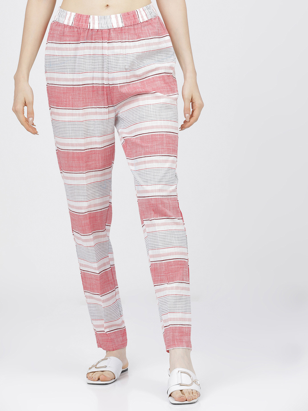 Buy Vishudh Women Checked Trousers - Trousers for Women 30760300 | Myntra