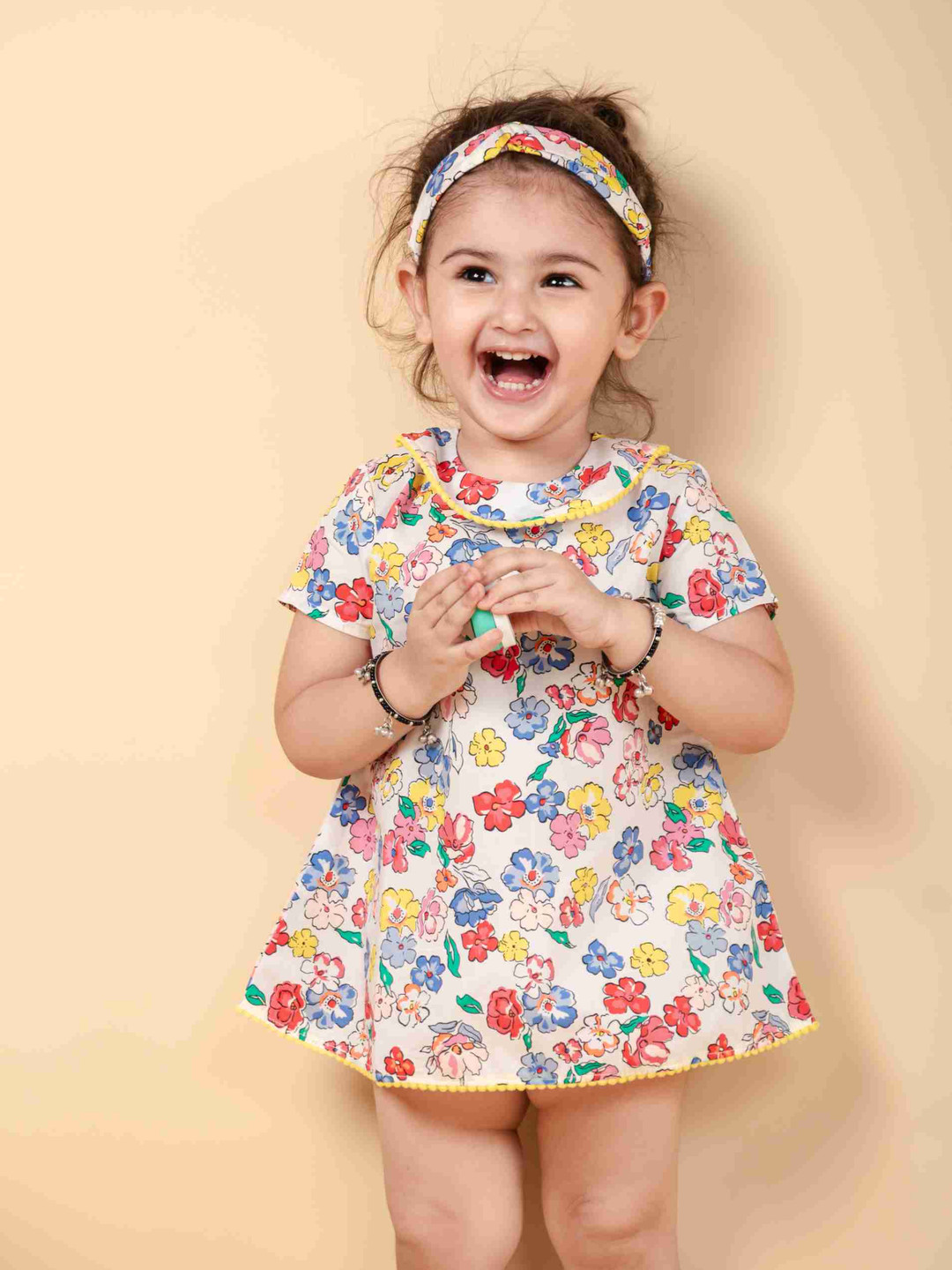 Buy TWEENY MINI Infant Girls Floral Pure Cotton Summer Dress With ...