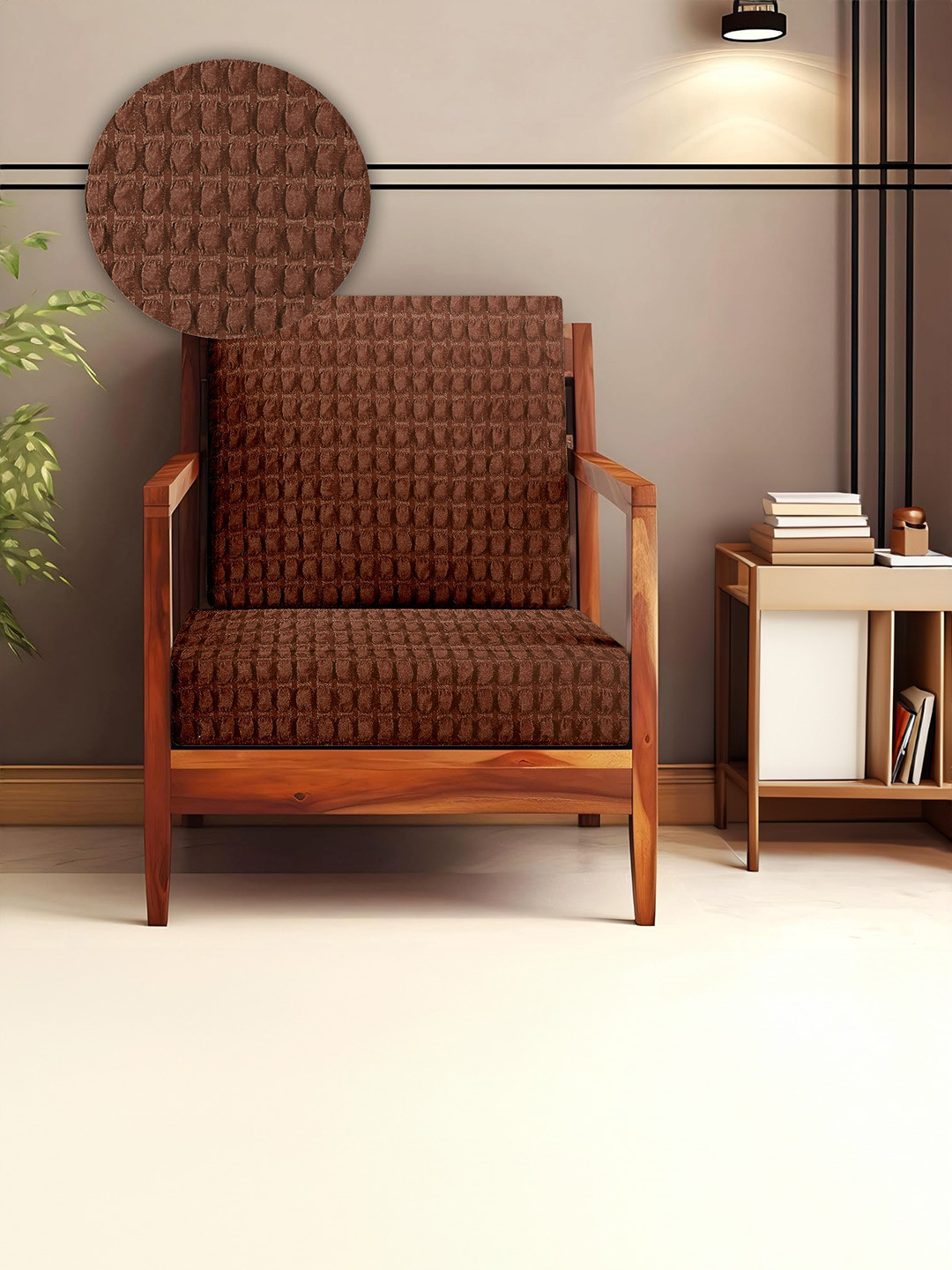 Buy Cortina Brown 2 Pieces Soft Bubble Stretchable Sofa Pad - Sofa ...