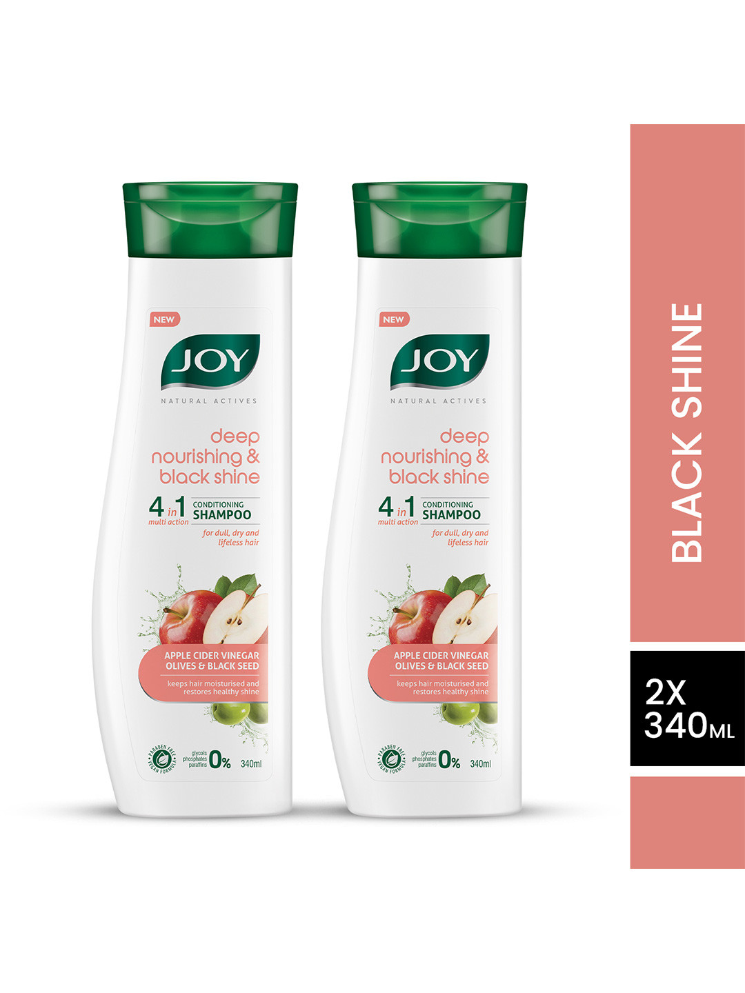 Buy JOY 2Pcs Deep Nourishing & Black Shine Shampoo For Dull & Dry Hair ...
