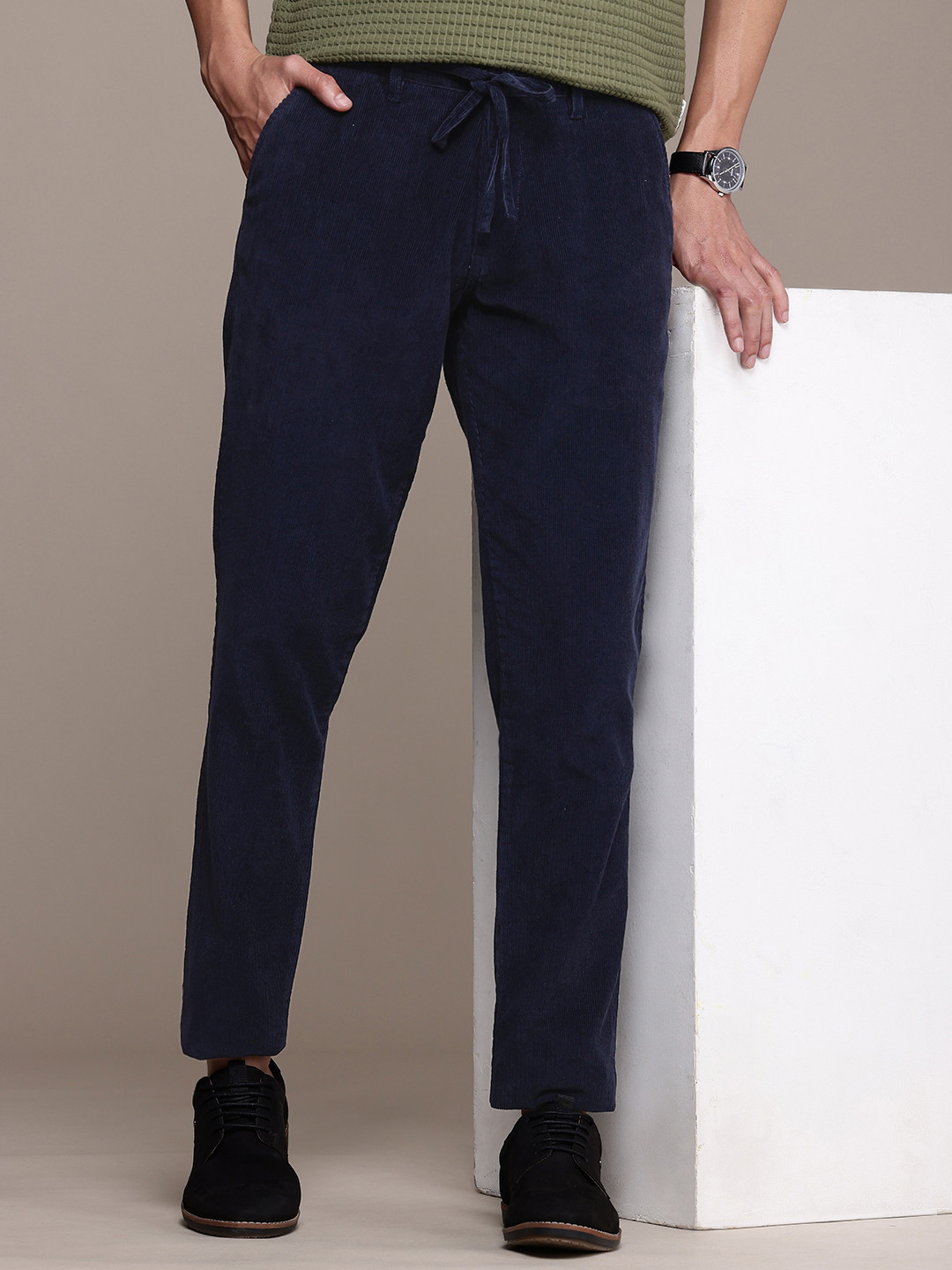 Buy French Connection Men Smart Slim Fit Corduroy Chinos Trousers ...