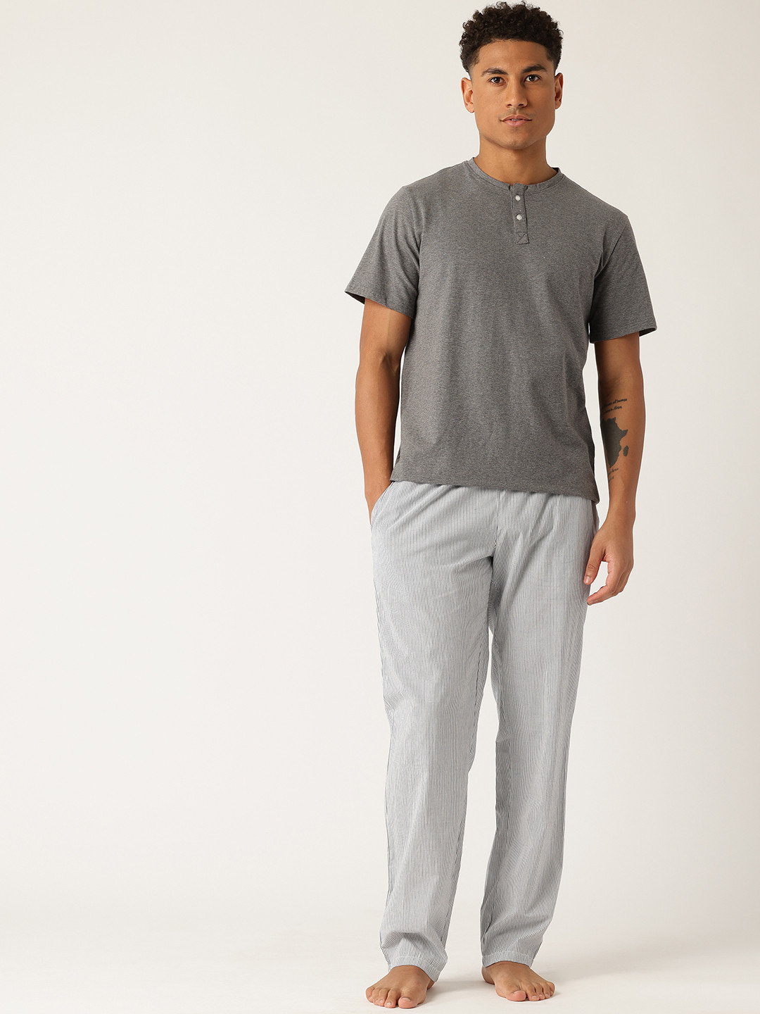 Buy ETC Men Striped Pure Cotton Night Suit - Night Suits for Men ...