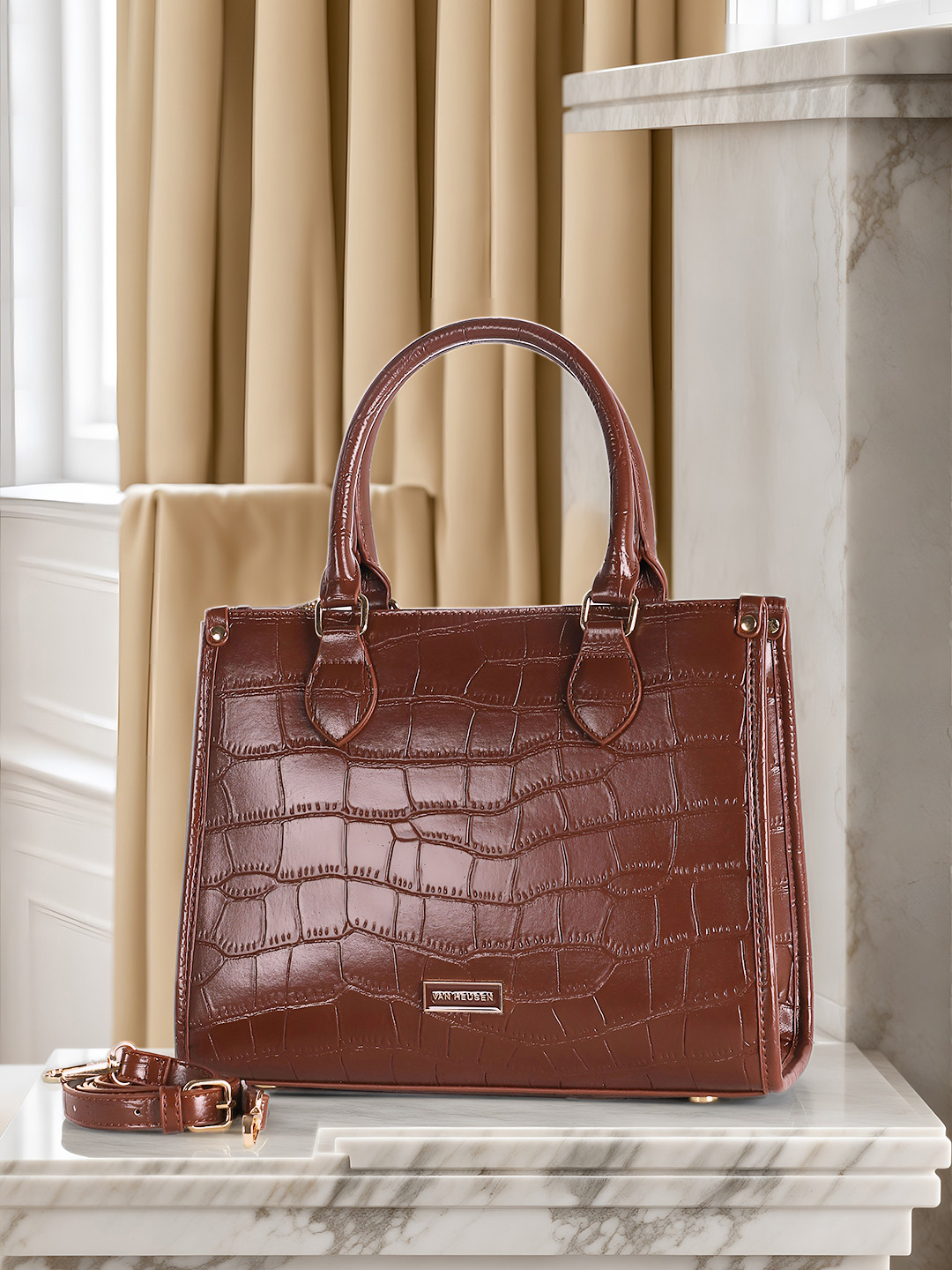 Buy Van Heusen Animal Textured Structured Handheld Bag - Handbags for ...