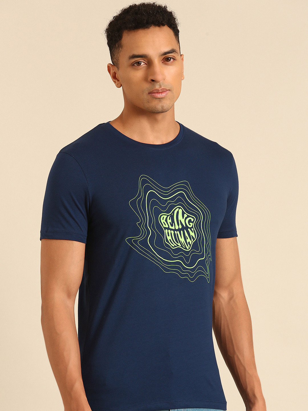 Buy Being Human Brand Logo Printed Pure Cotton T Shirt - Tshirts for ...