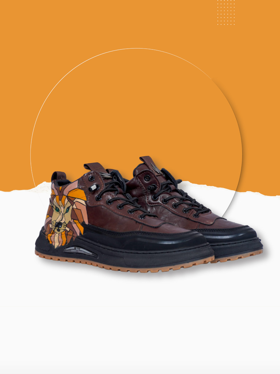 Buy Colour Kicks Men Artistic Lion Handpainted Sneakers - Casual Shoes ...