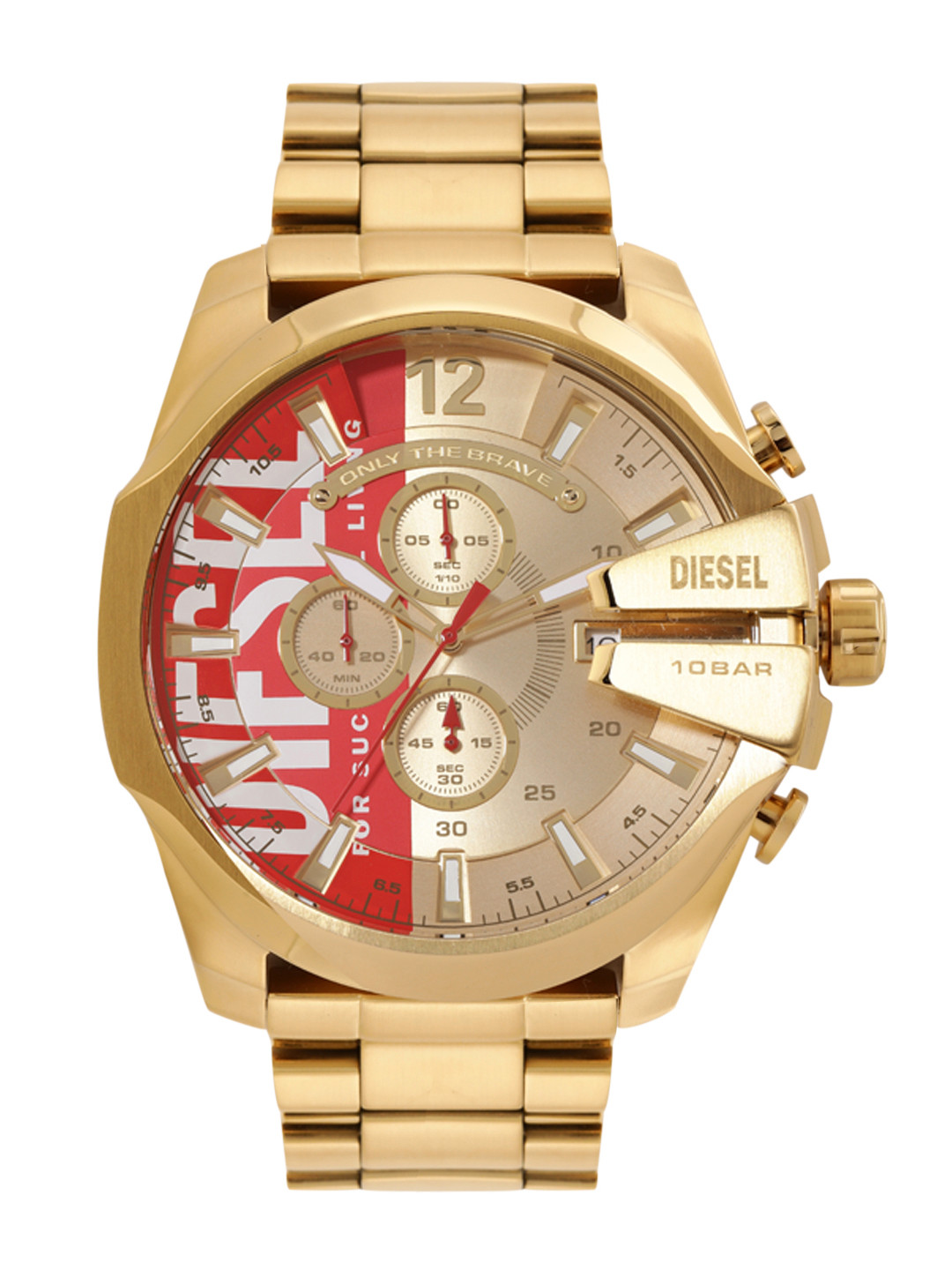 Buy DIESEL Men Printed Mega Chief Bracelet Style Analogue Chronograph ...