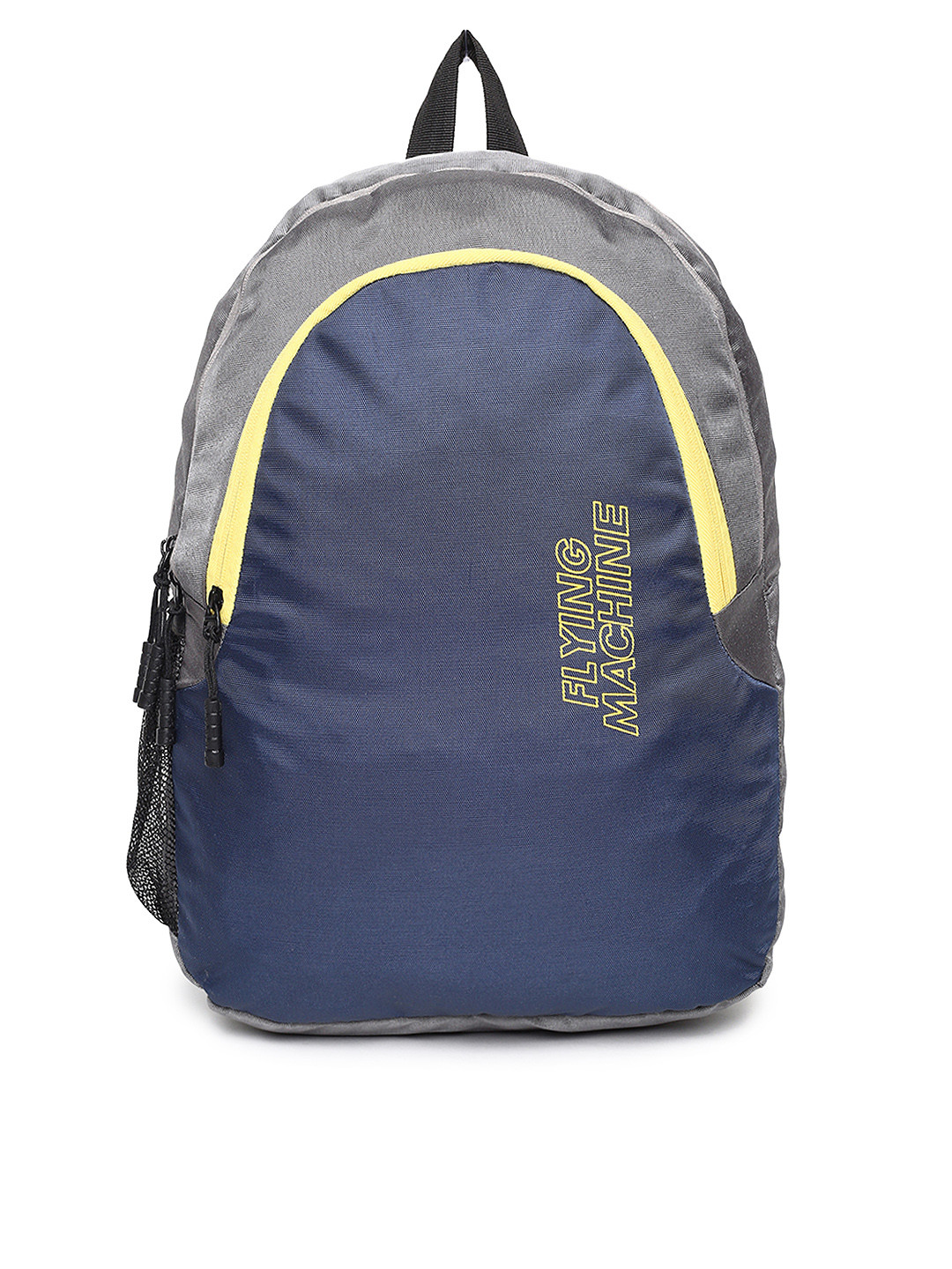 Buy Flying Machine Men Navy Blue & Grey Colourblocked Backpack ...