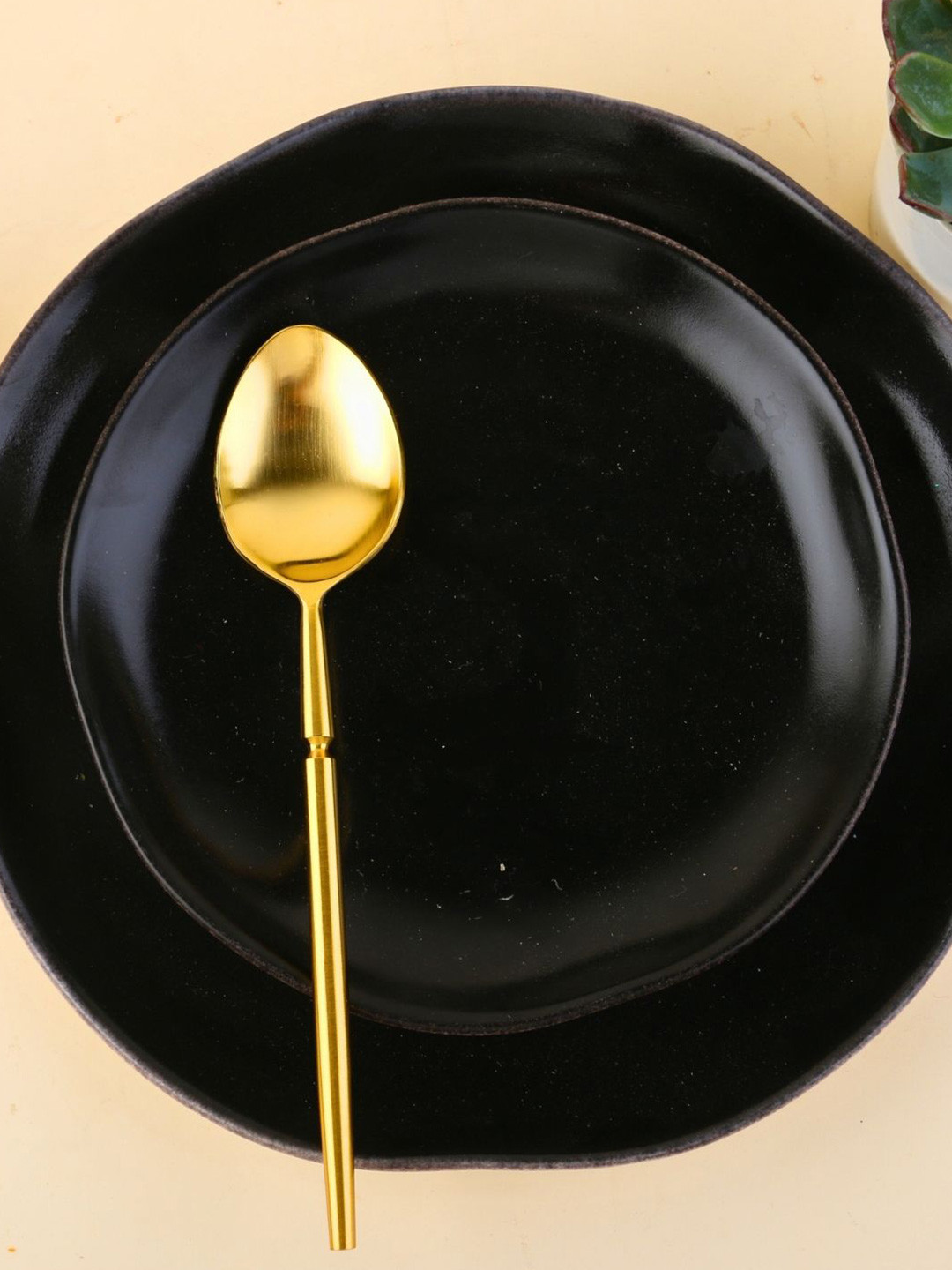 Buy WEAVING HOMES Gold Toned Stainless Steel Tranquility Tea Spoon ...