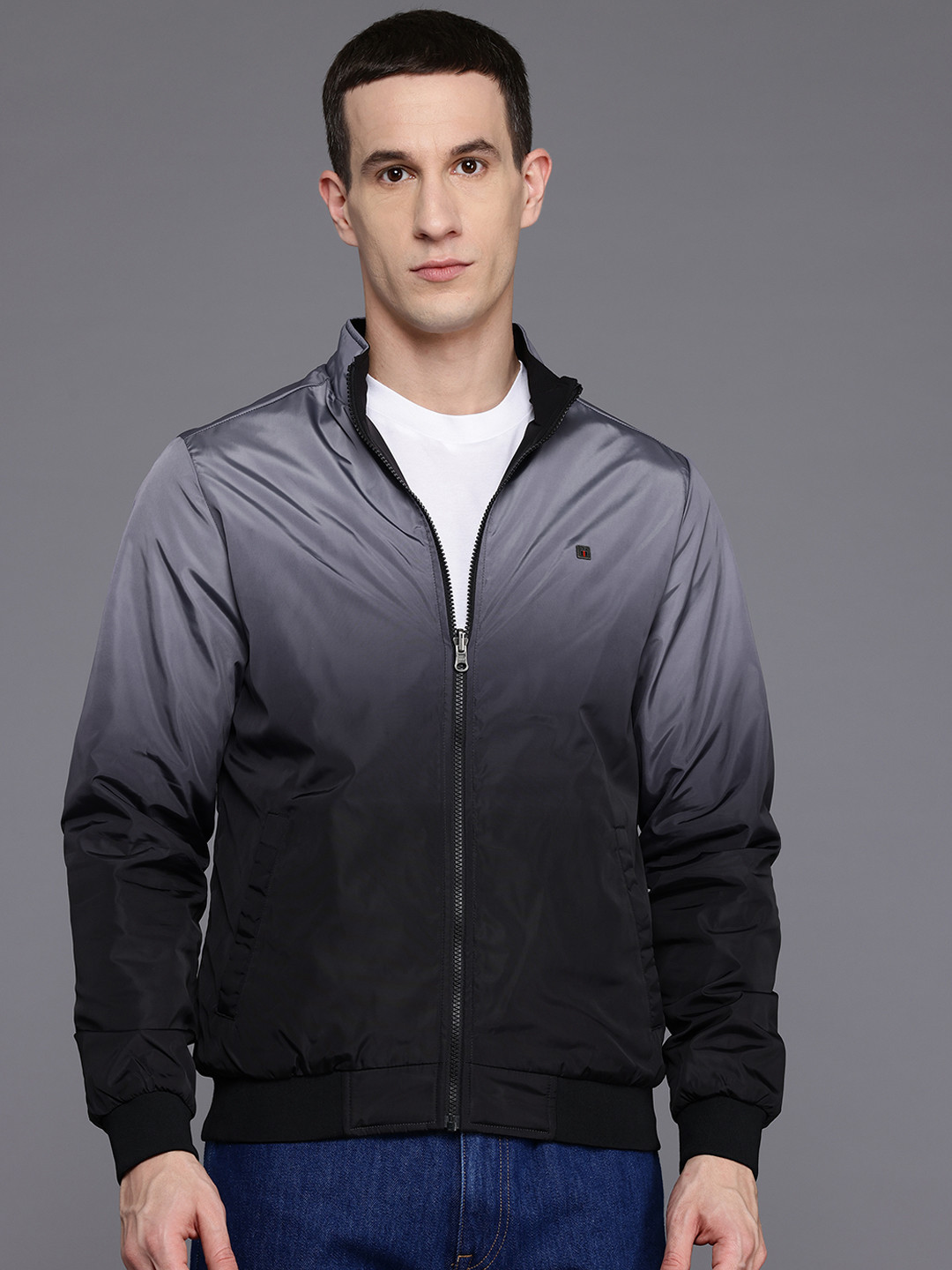 Buy Louis Philippe Sport Reversible Ombre Effect Bomber Jacket ...