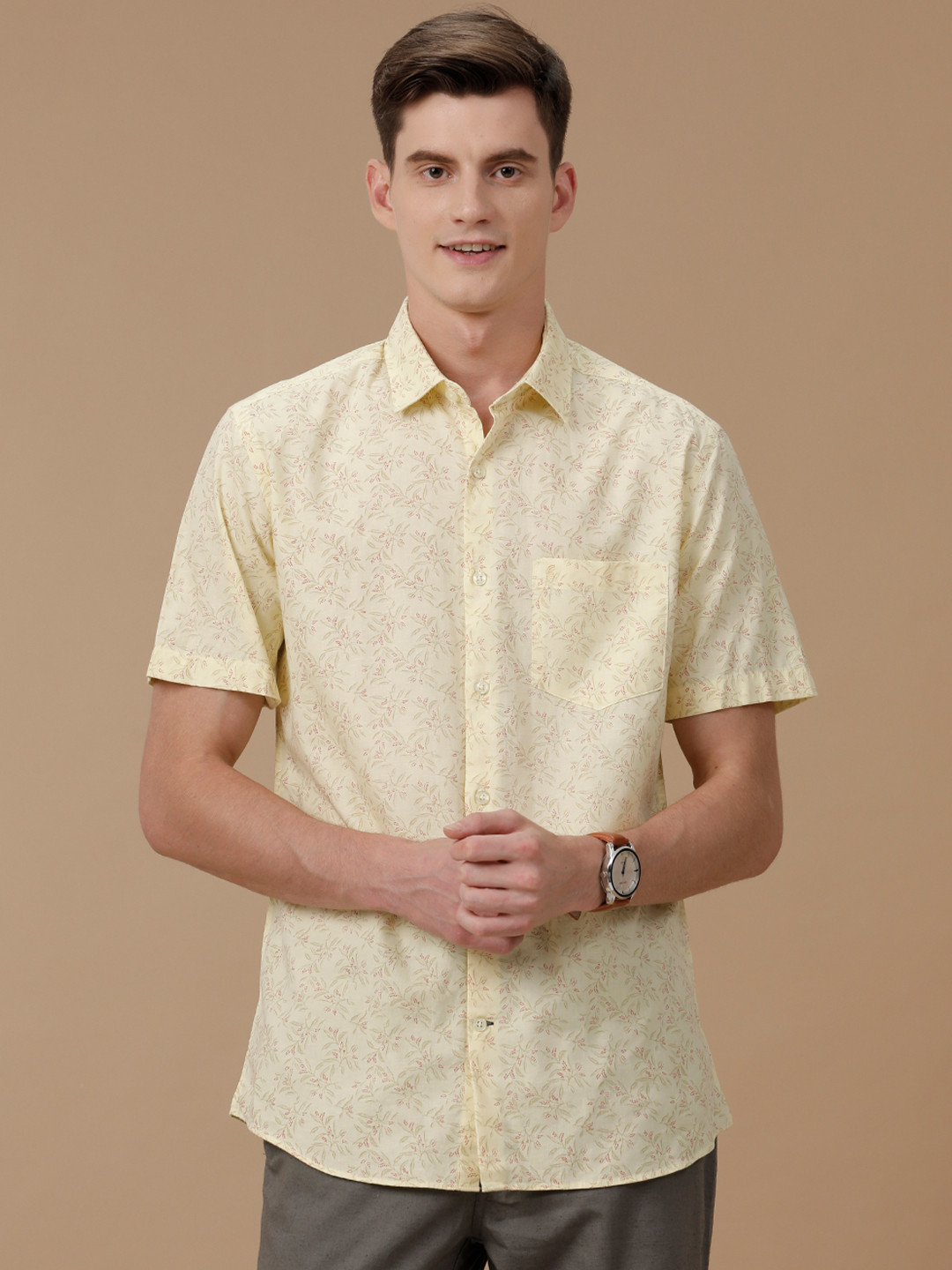 Buy CAVALLO By Linen Club Men Contemporary Slim Fit Opaque Printed ...