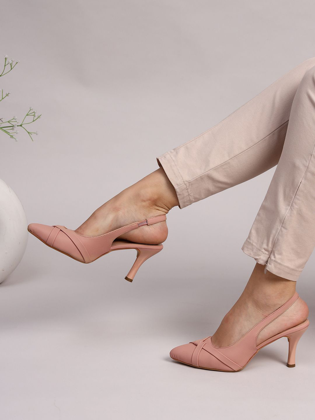 Buy DressBerry Women PU Work Stiletto Mules With Bows - Heels for Women ...